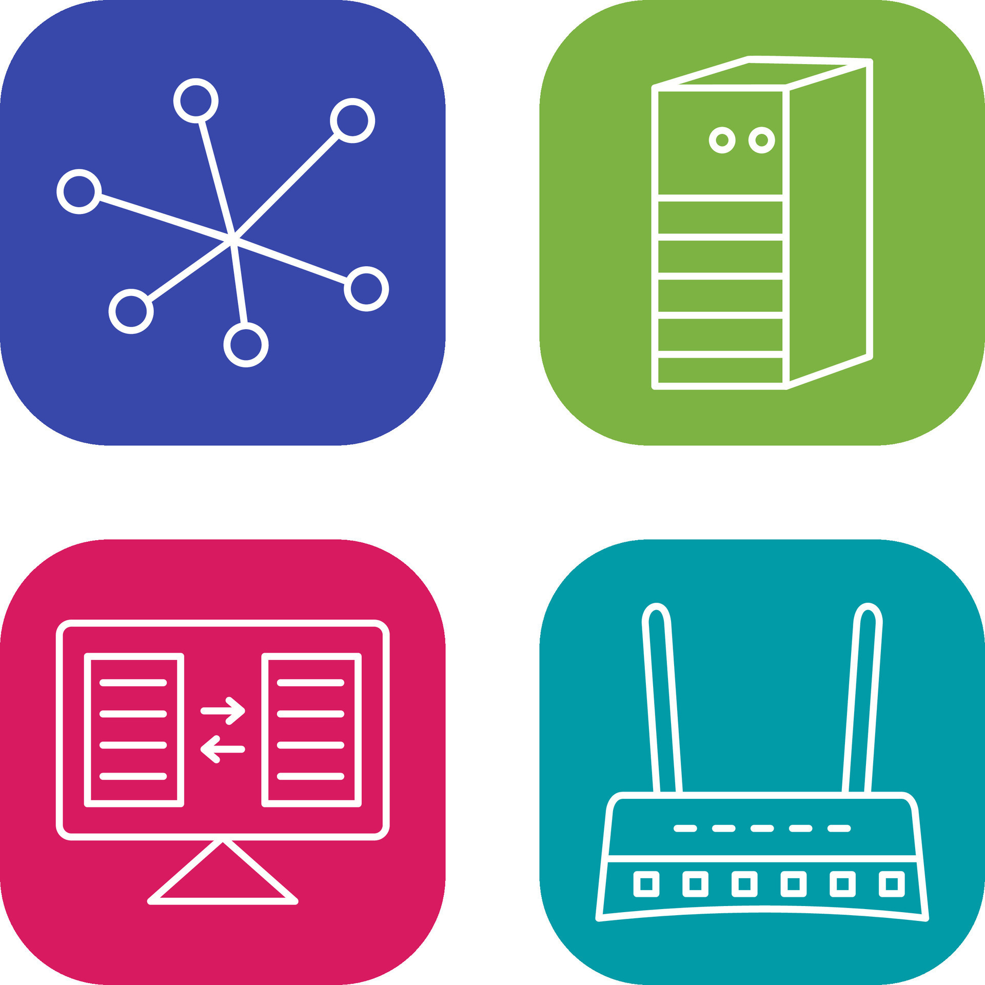 Internet and Server Network Icon 44654687 Vector Art at Vecteezy