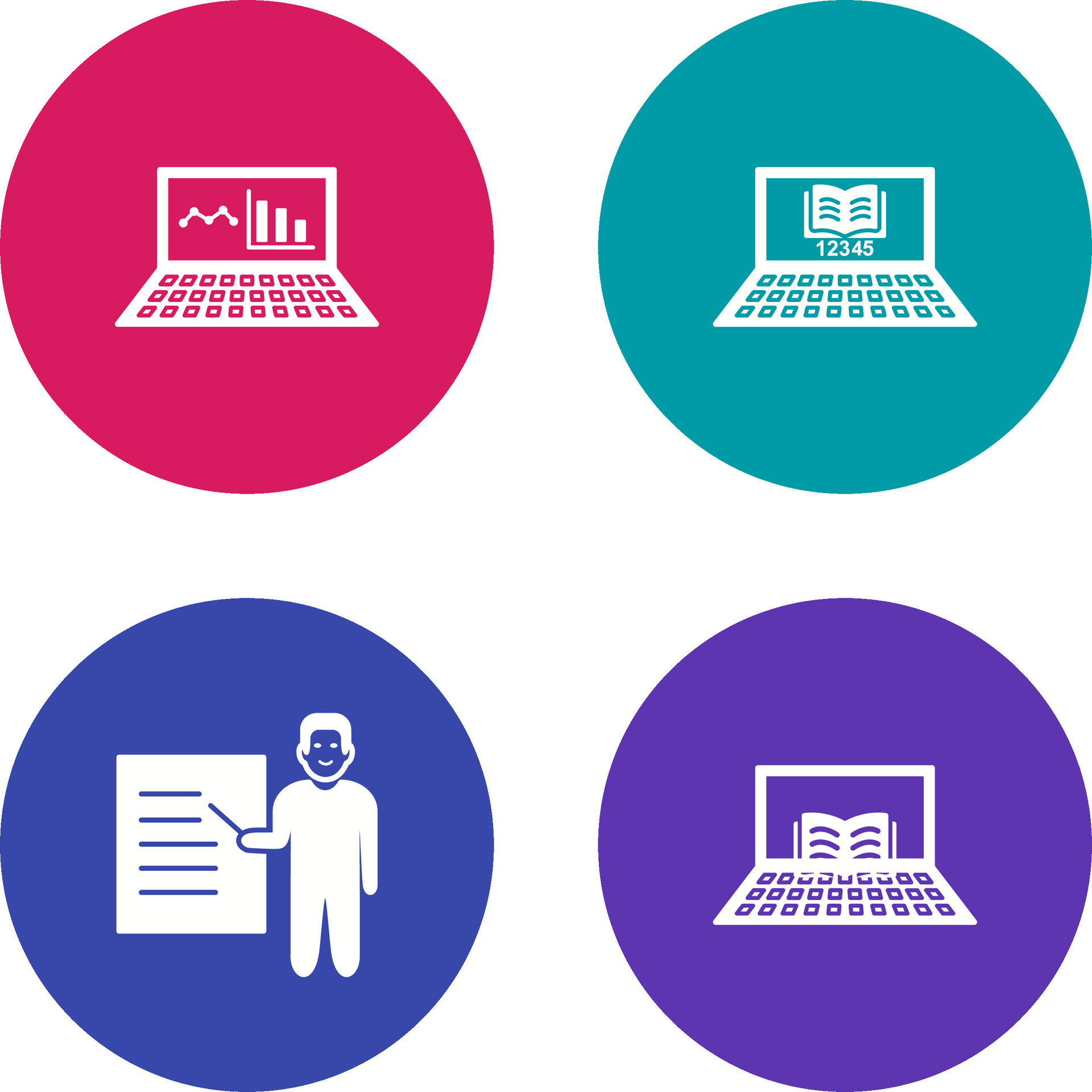 Online Stats and Online Study Icon 44663622 Vector Art at Vecteezy