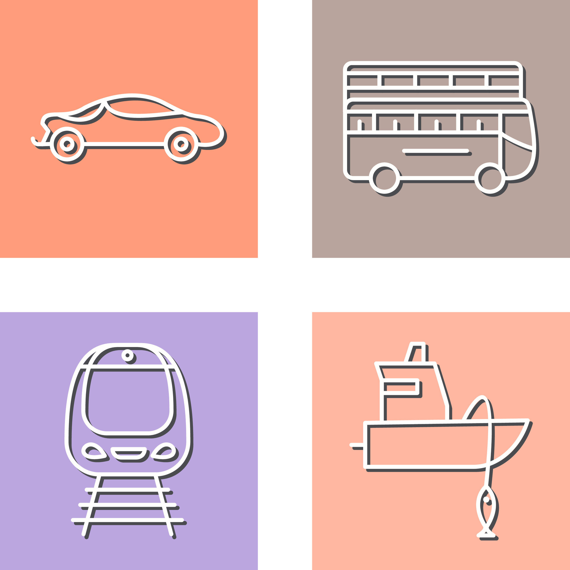 Sports Car and Double Icon 44676921 Vector Art at Vecteezy
