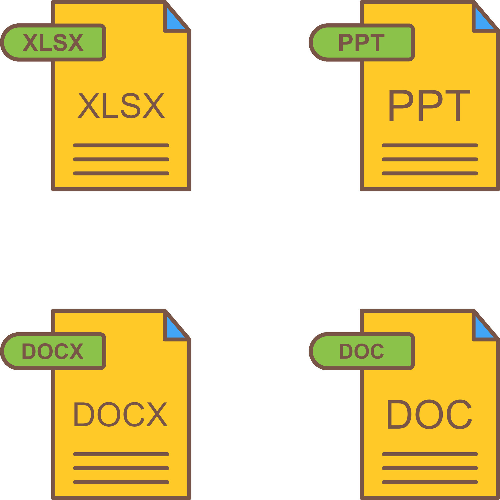 XLSX and PPT Icon 44680240 Vector Art at Vecteezy