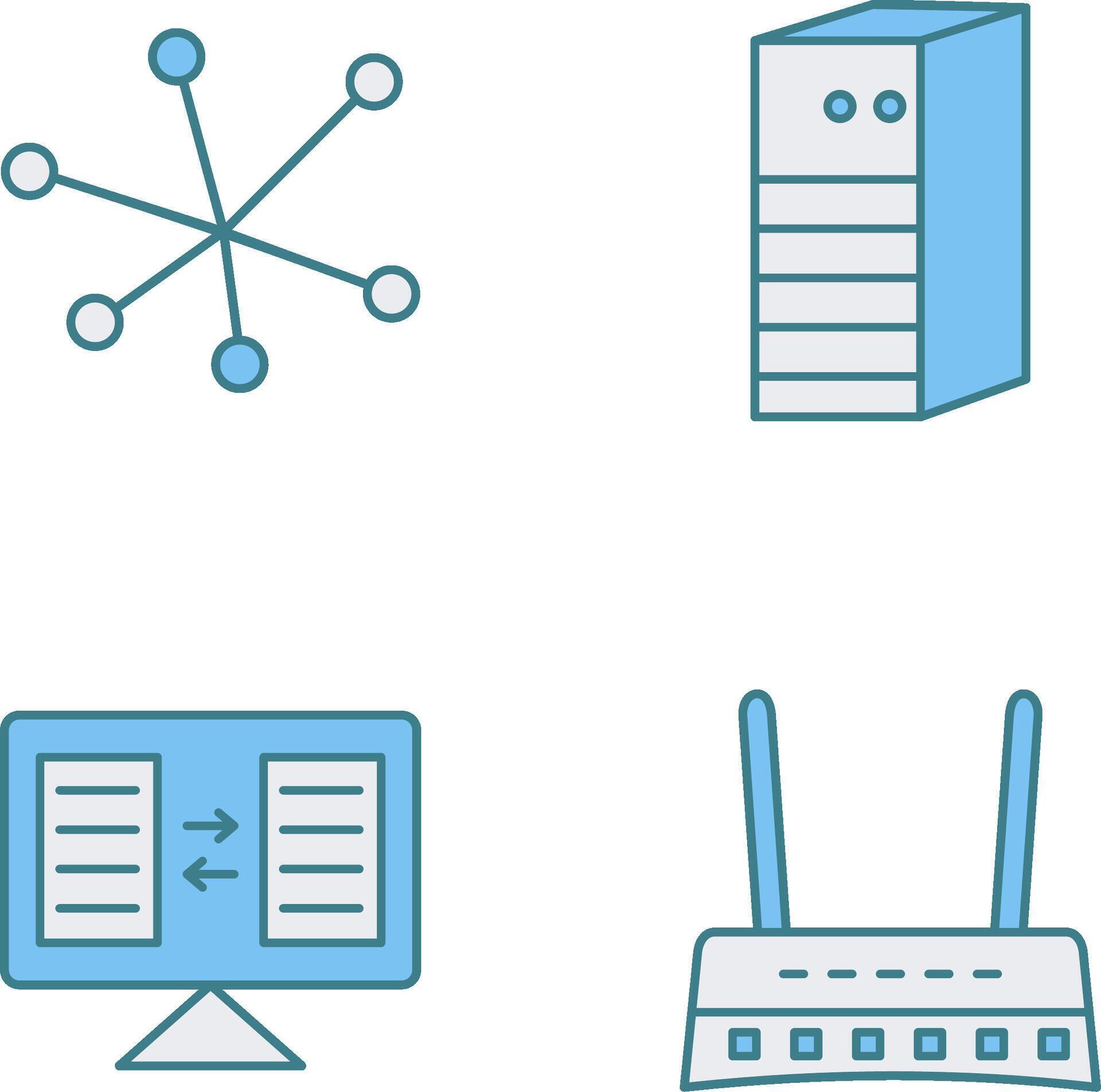 Internet and Server Network Icon 44694821 Vector Art at Vecteezy