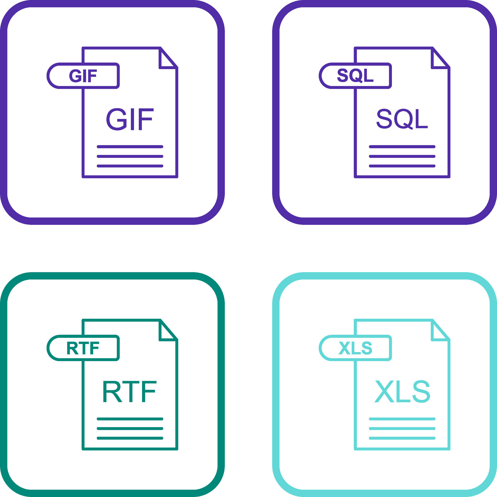 GIF and SQL Icon 44697264 Vector Art at Vecteezy