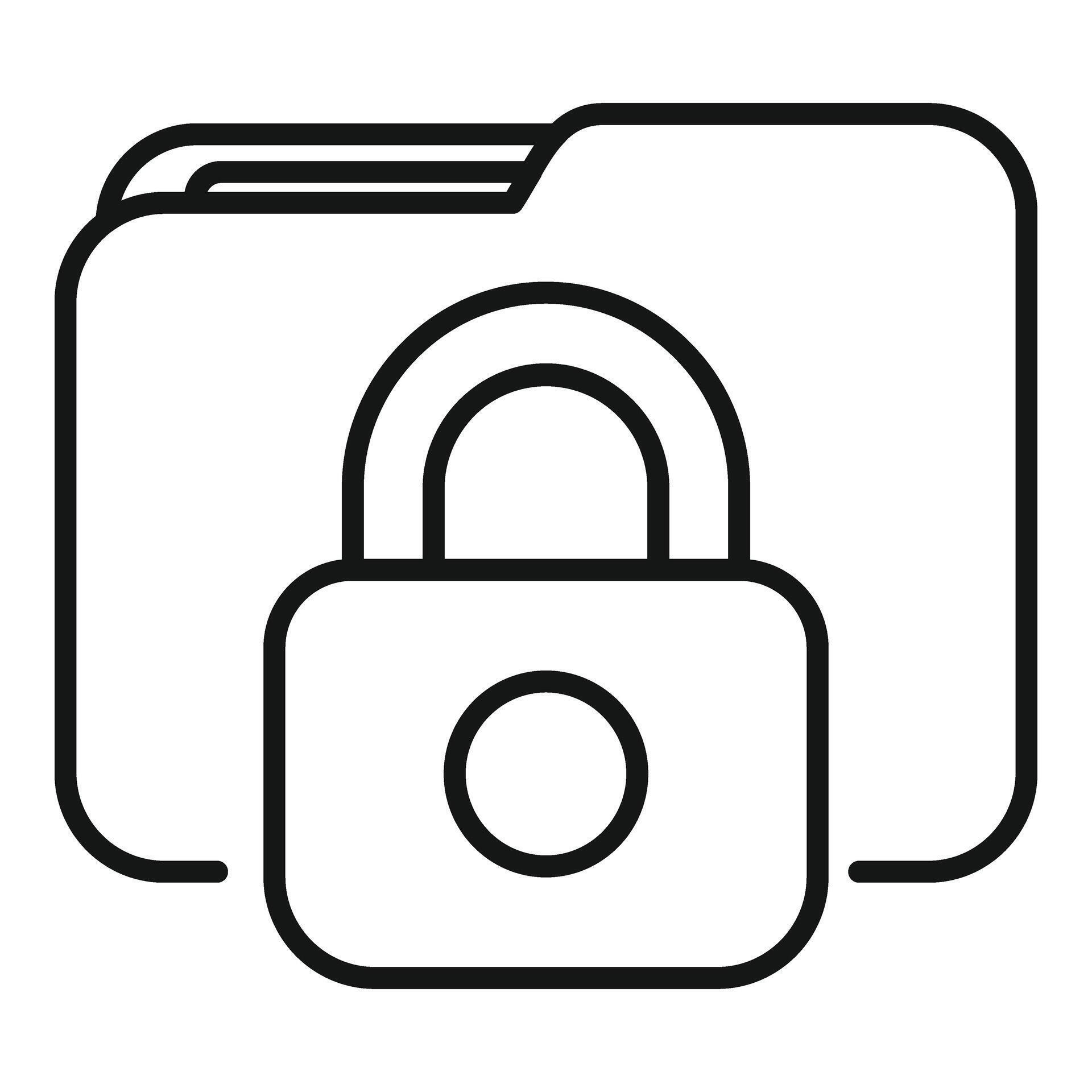 Locked Data Folder Icon Outline Copyright Protection 44753704 Vector Art At Vecteezy