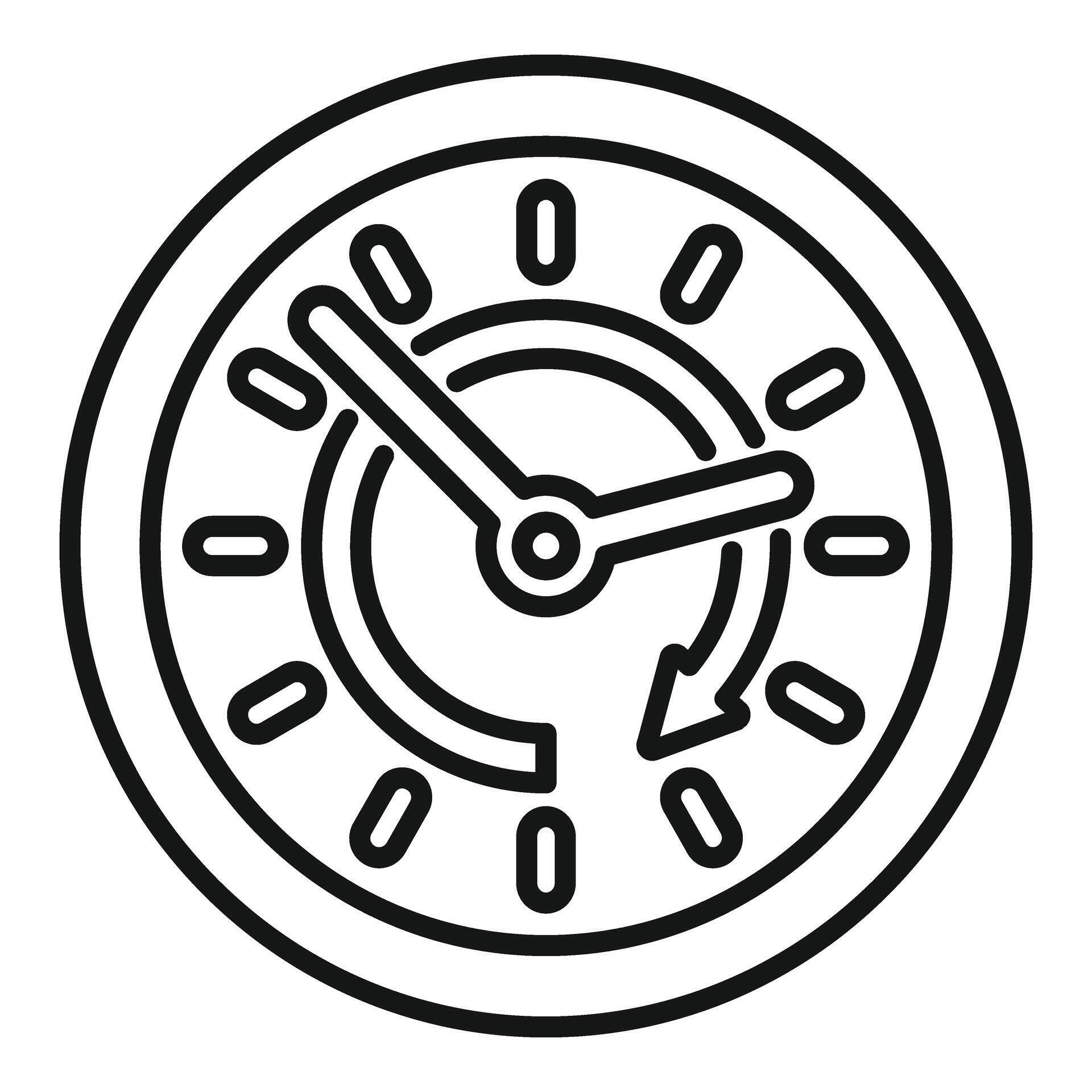 Wall Clock Hour Duration Icon Outline Event Schedule 44754418 Vector