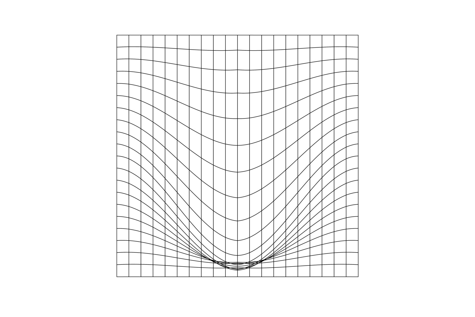 Distorted Square Grid Mesh Warped Texture Net With Convex Effect Geometric Deformation