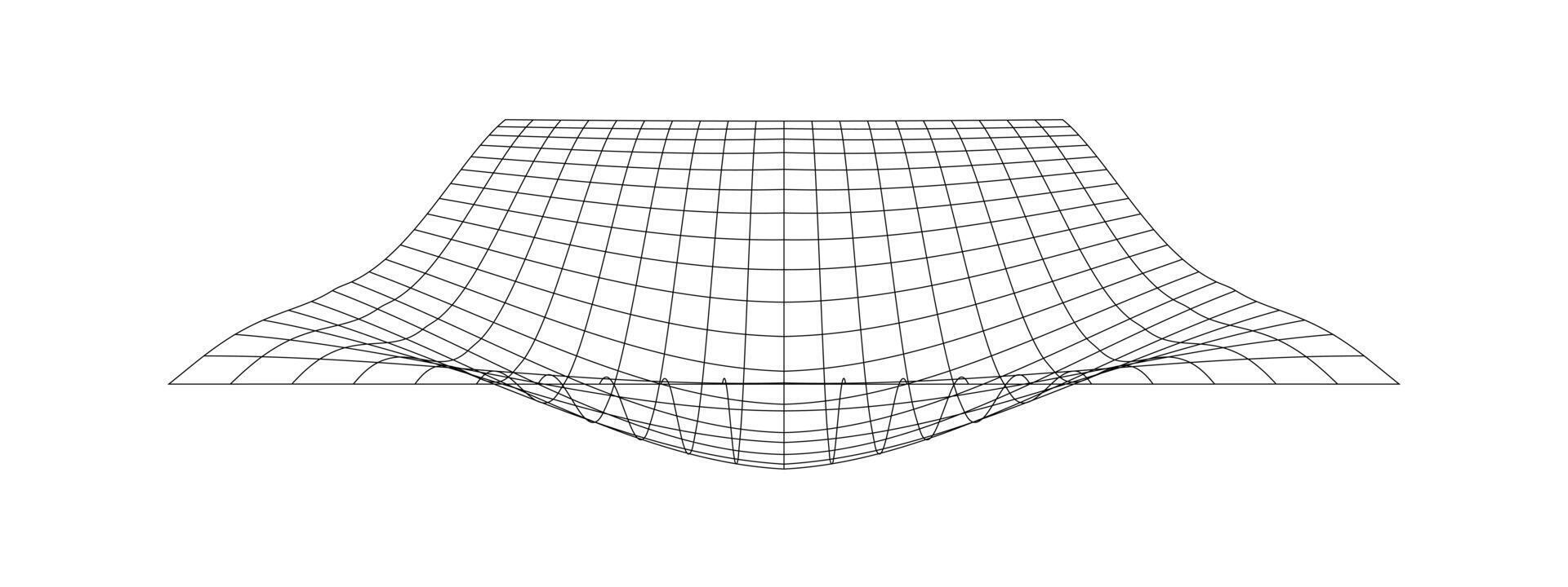 Grid With Convex Effec Futuristic Distorted Net Warped Mesh Texture Geometric Deformation