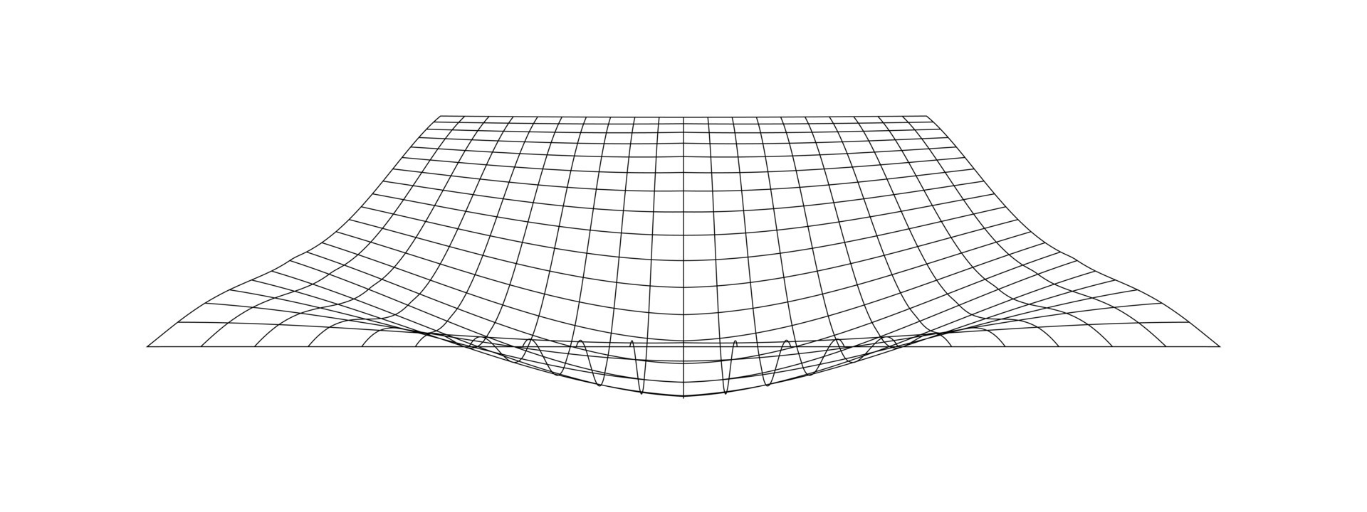 Net With Convex Effect Distorted Grid Surface Mesh Warp Texture Geometric Deformation