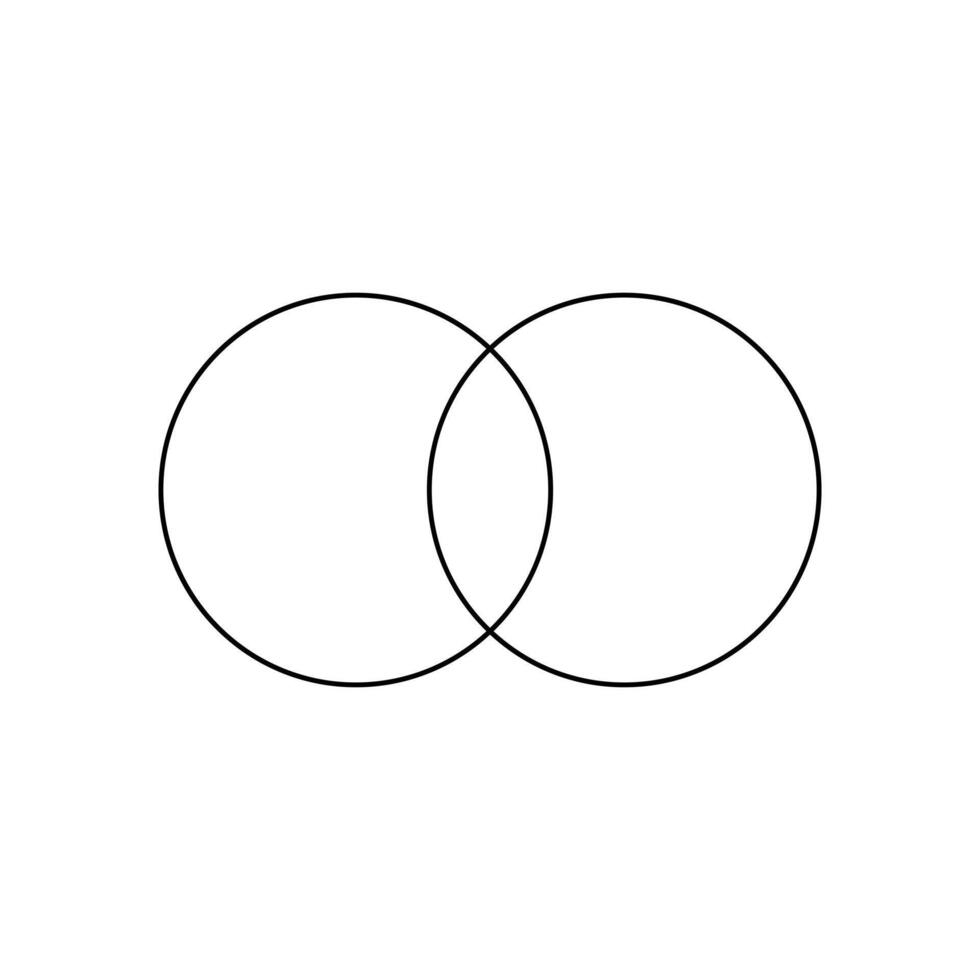 otline venn diagrama con 2 superpuesto círculos matemático o lógico relación Entre diferente ...