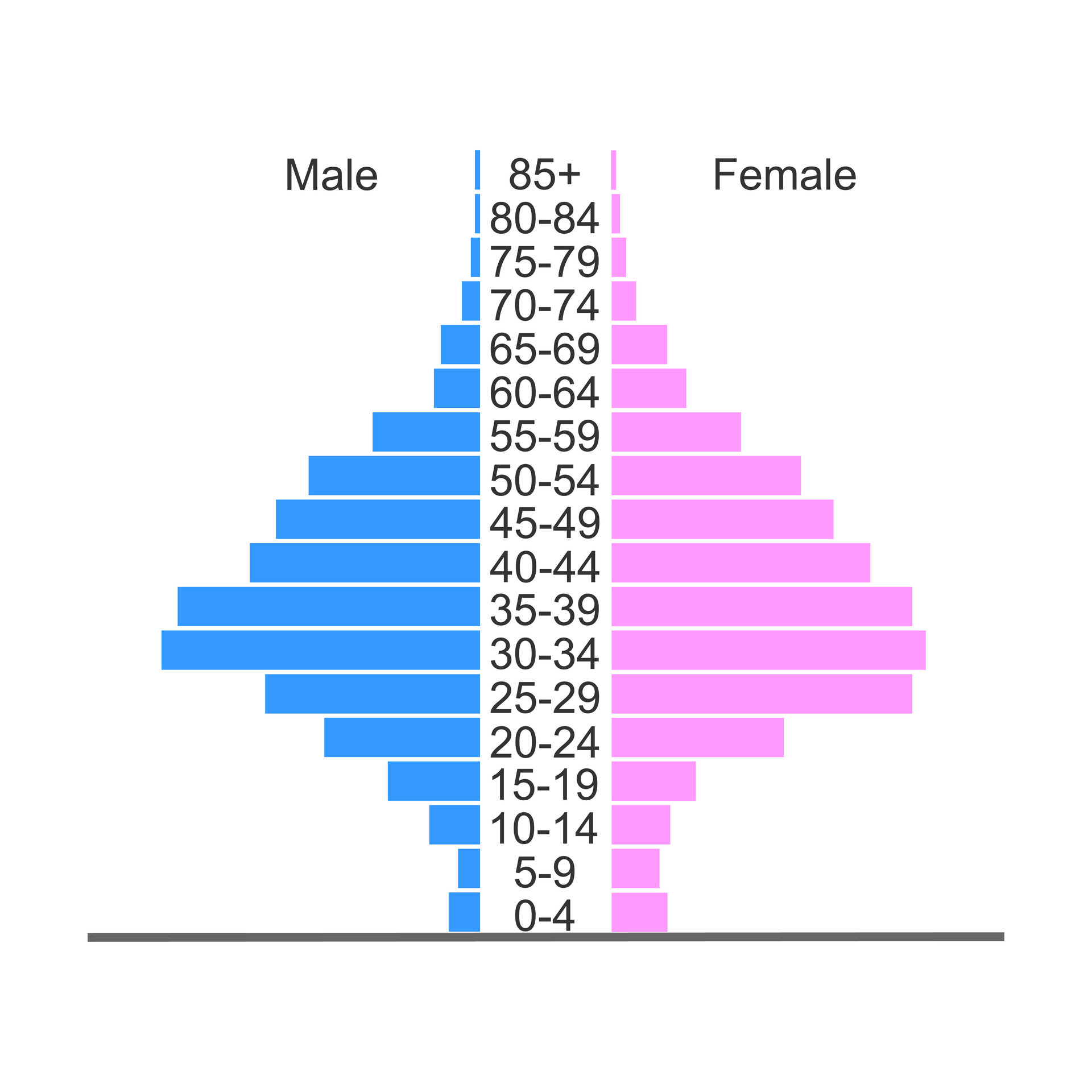 Population pyramid. Age structure diagram template. Example of ...