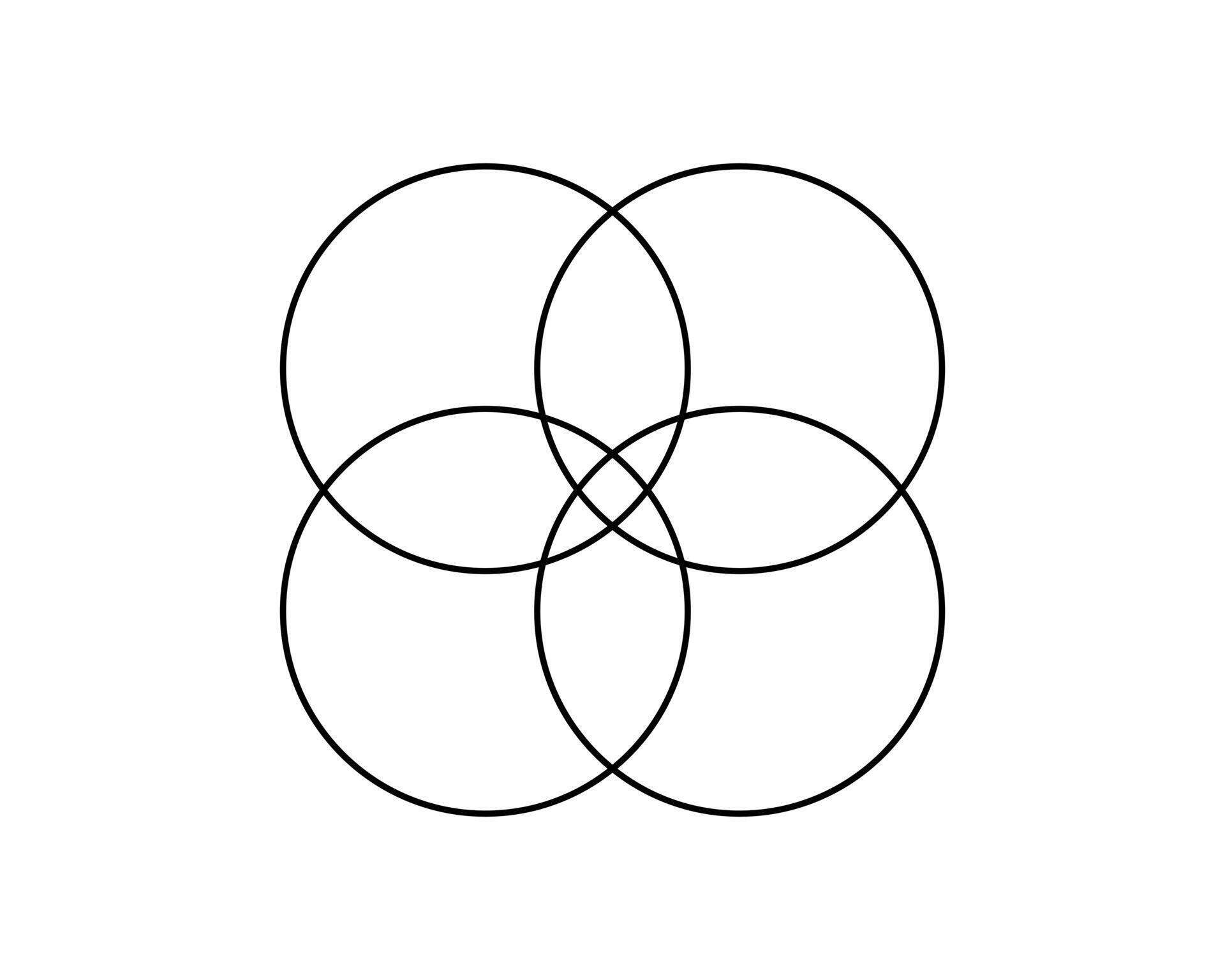 Venn diagram template with 4 overlapped circles. Layout for business ... Venn diagram template with 4 overlapped circles. Layout for business ...