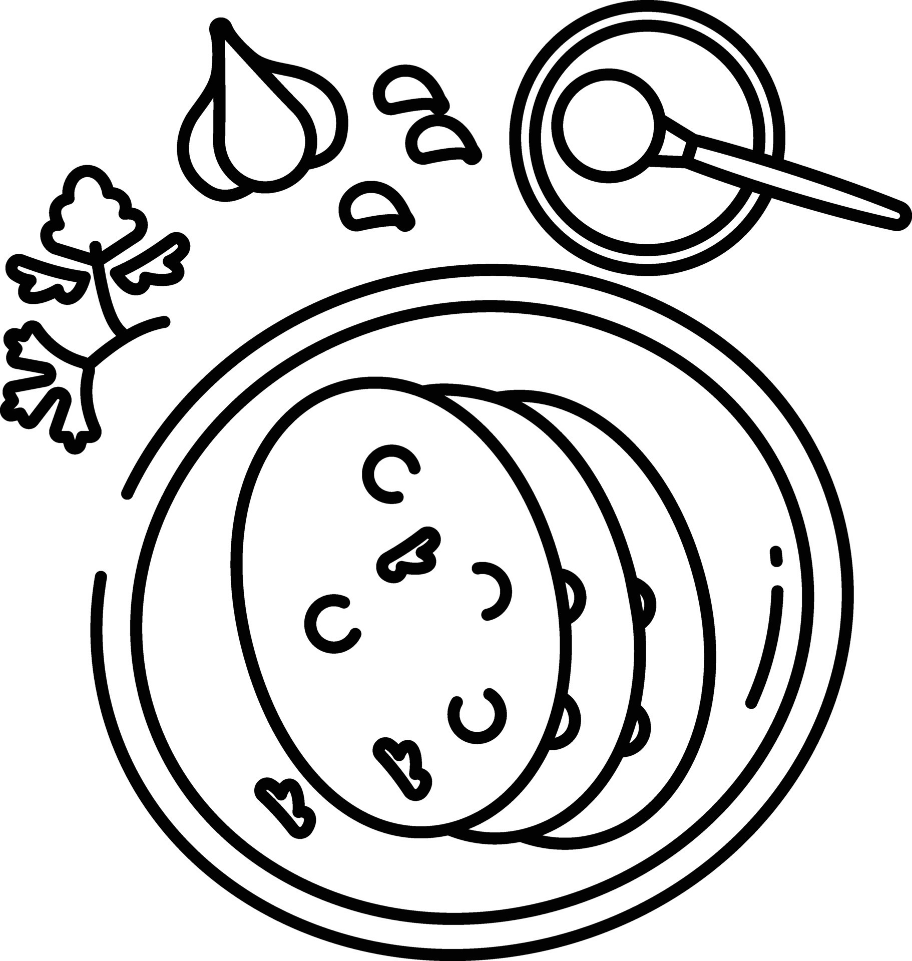 Naan roti outline illustration 44756564 Vector Art at Vecteezy