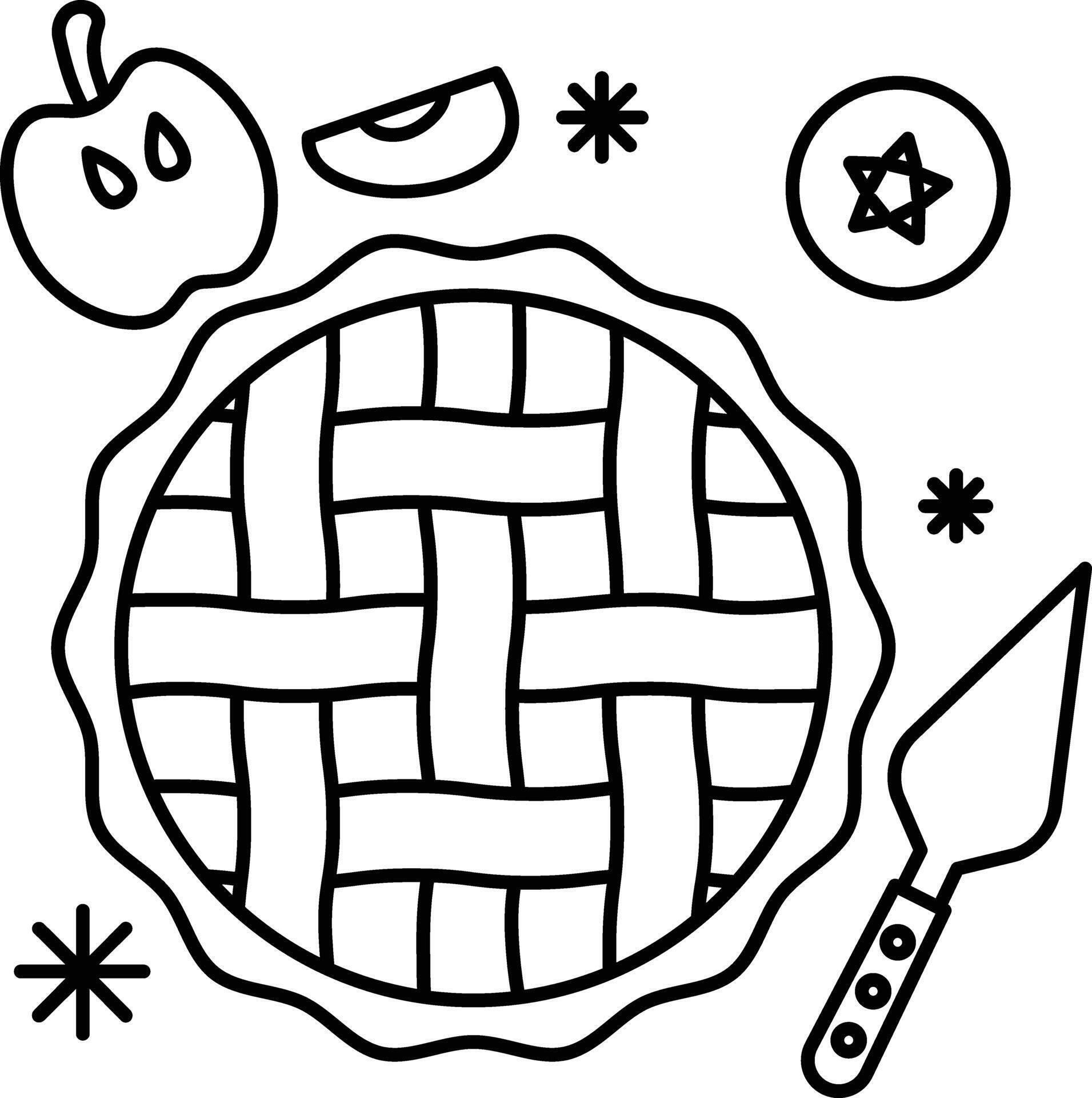 Apple pie outline illustration 44756687 Vector Art at Vecteezy