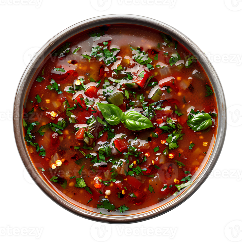 Tomato Soup With Basil In Bowl Isolated Red Tomato Vegetable Soup In Bowl Isolated 44763411 Png