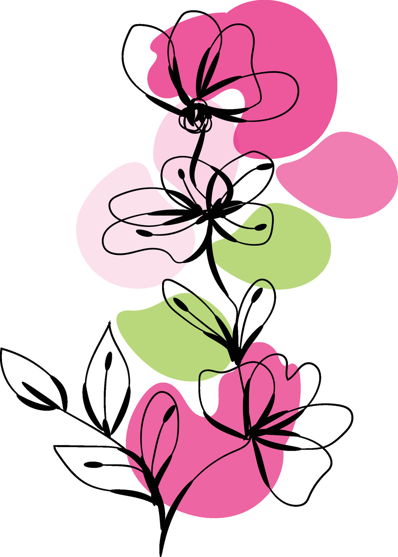 Monochromatic spring flowers collection 44765312 Vector Art at Vecteezy