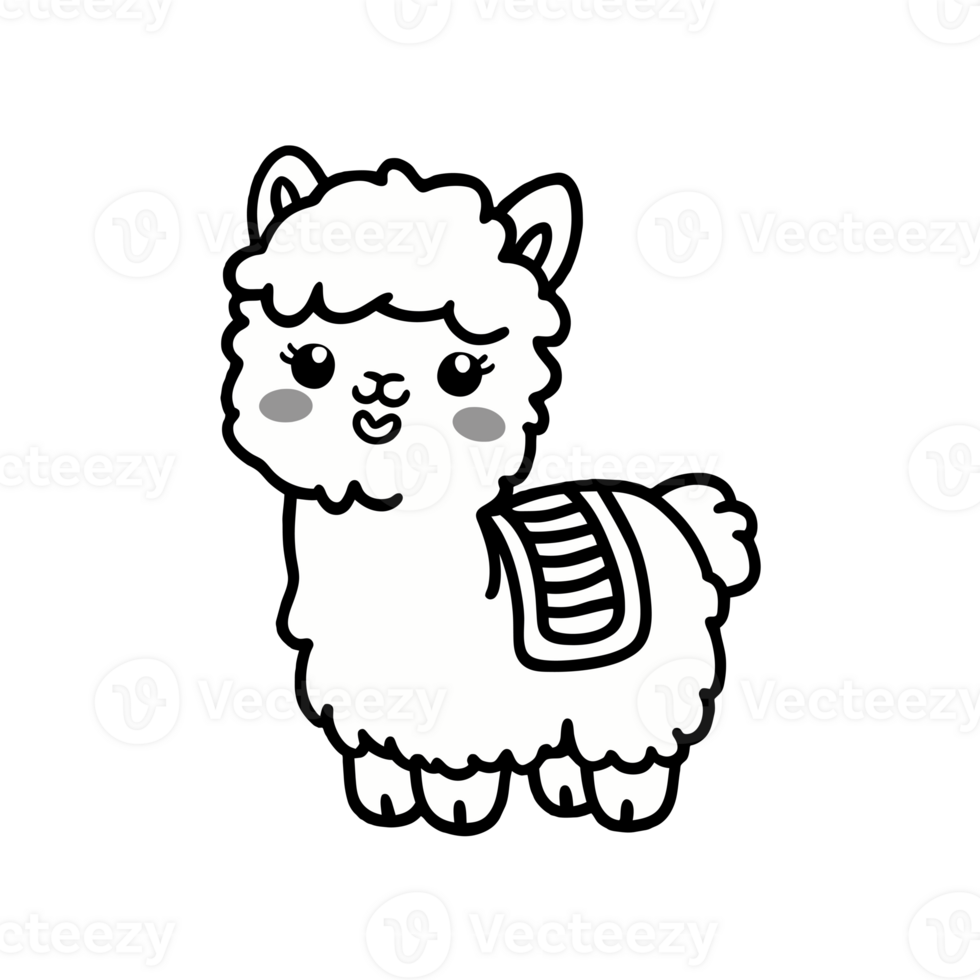 gráficos de un adorable blanco llama 44766181 PNG