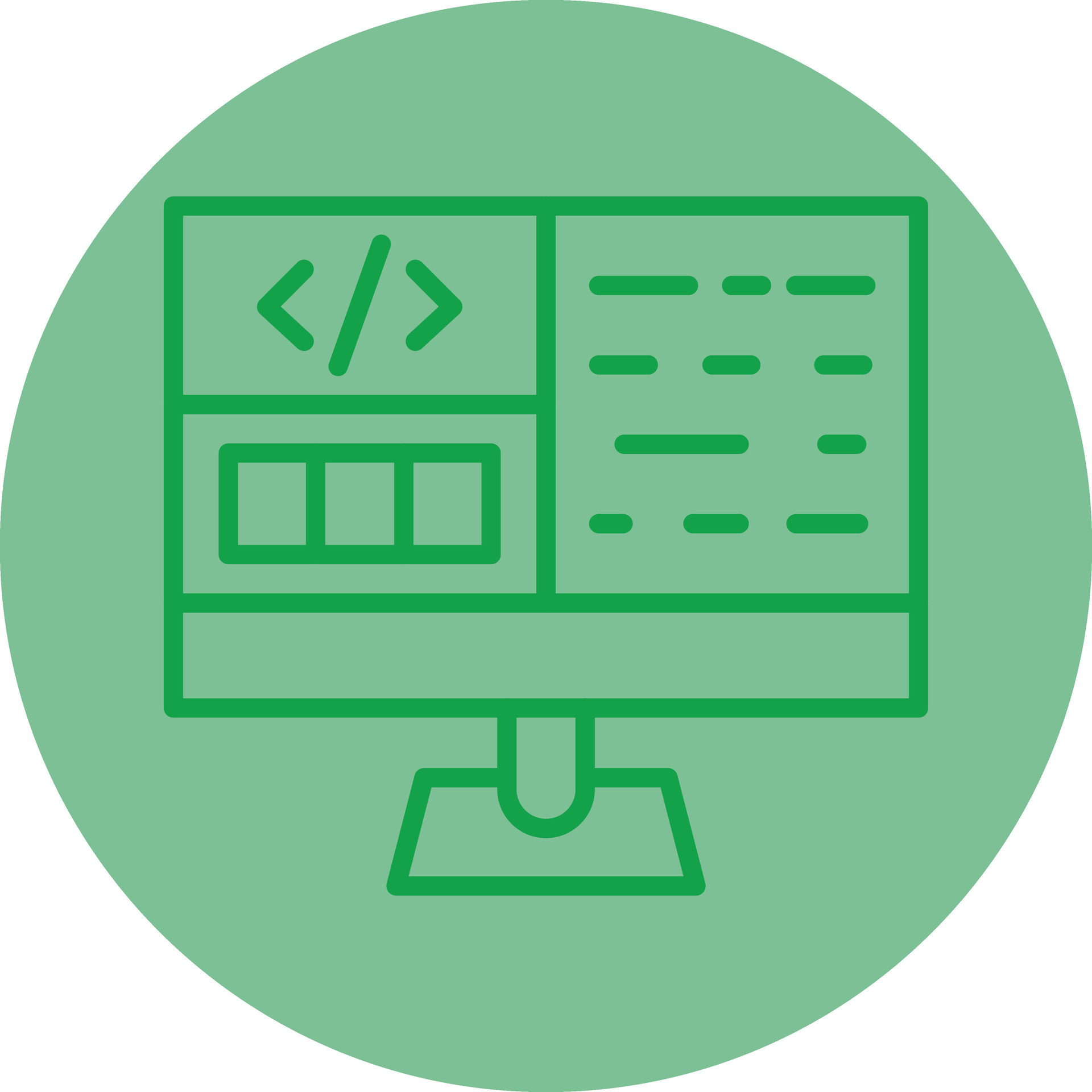 Programming Green Line Circle Icon Design 44766943 Vector Art at Vecteezy
