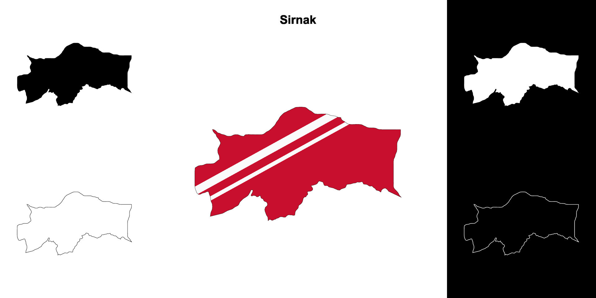 Sirnak province outline map set 44770431 Vector Art at Vecteezy
