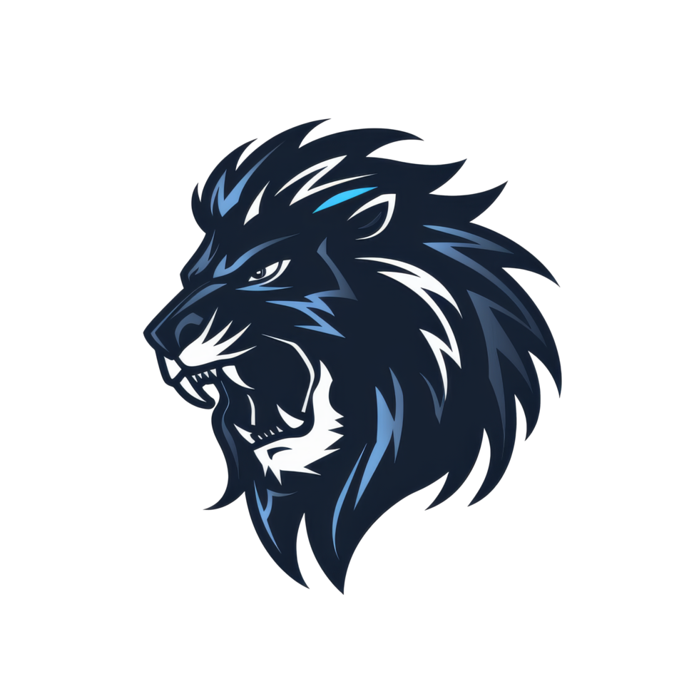 Fierce blue lion logo with a modern twist 44773901 PNG