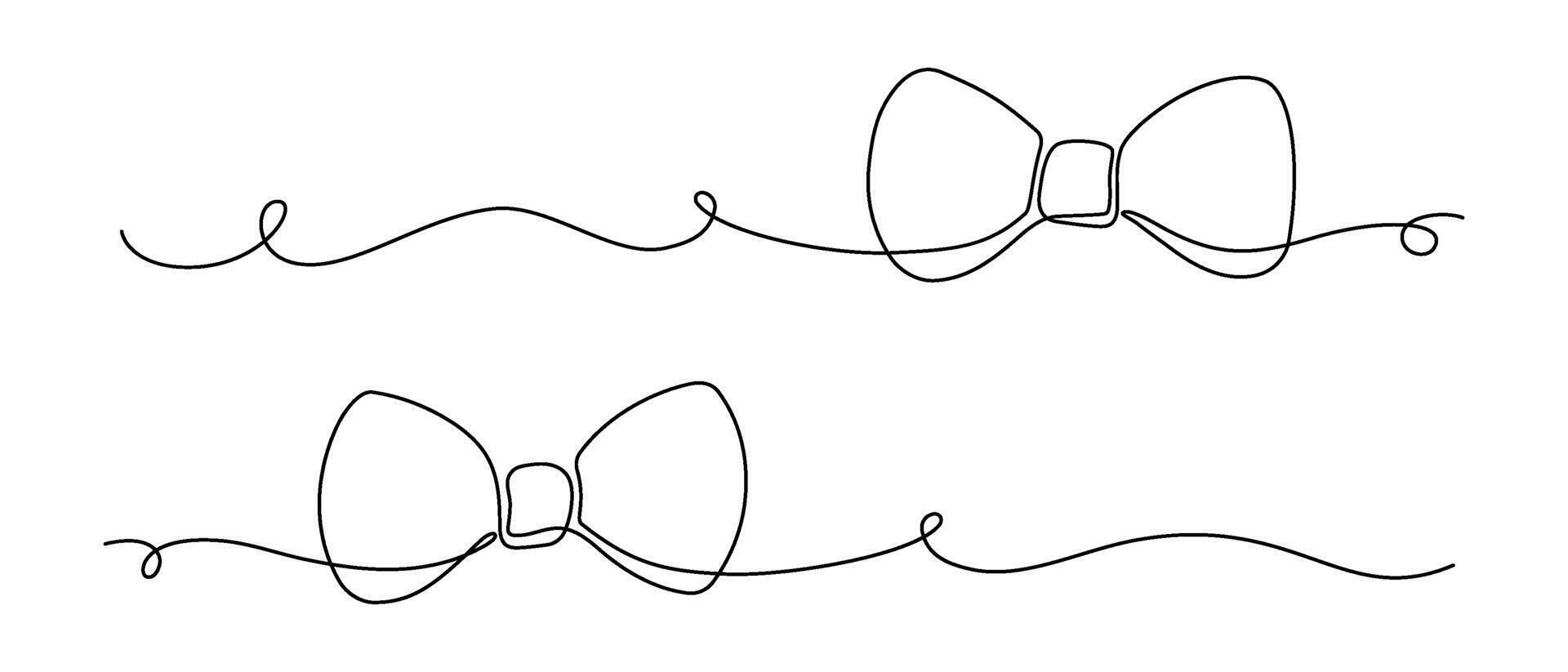 Bows single line art drawing abstract minimal one line divider or ... Bows single line art drawing abstract minimal one line divider or ...