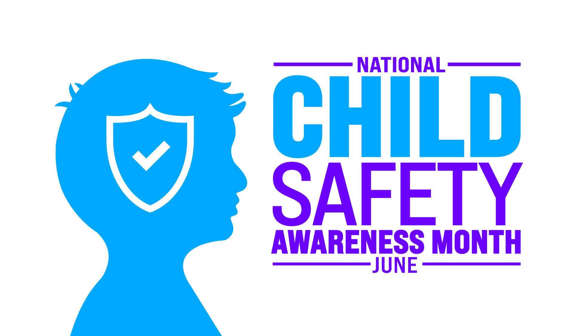 June is National Child Safety Awareness Month background template ...