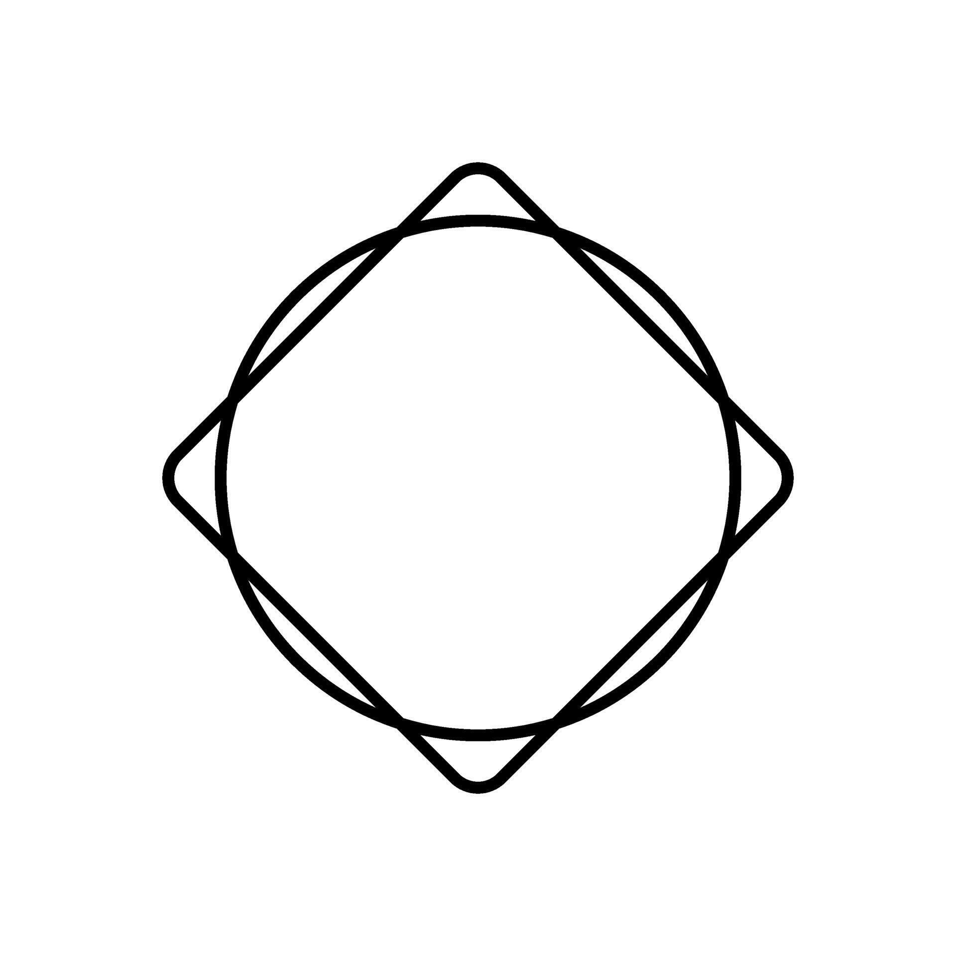 Circle And Rhombus Shape Composition Can Use For Logo Gram Apps
