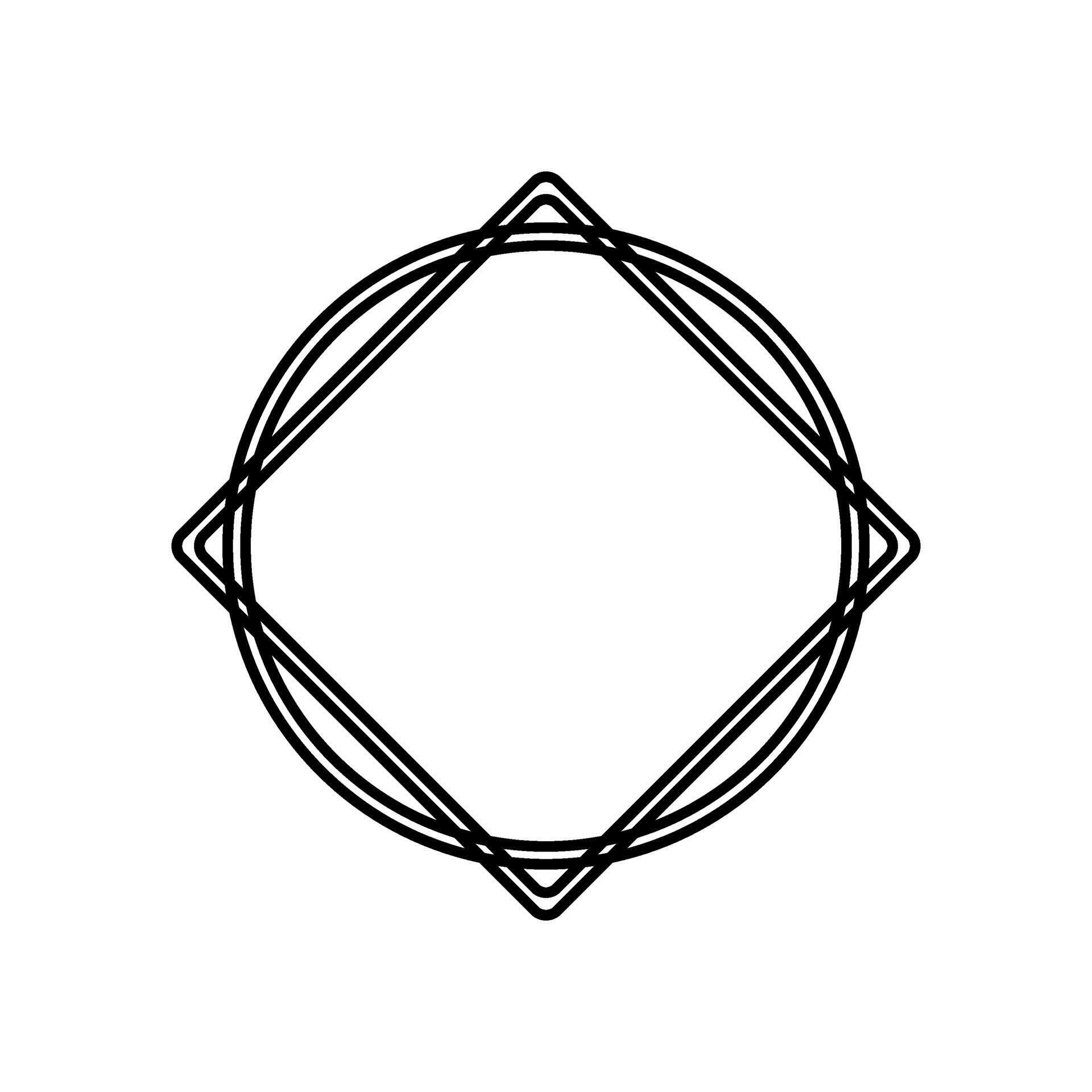 Circle And Rhombus Shape Composition Can Use For Logo Gram Apps