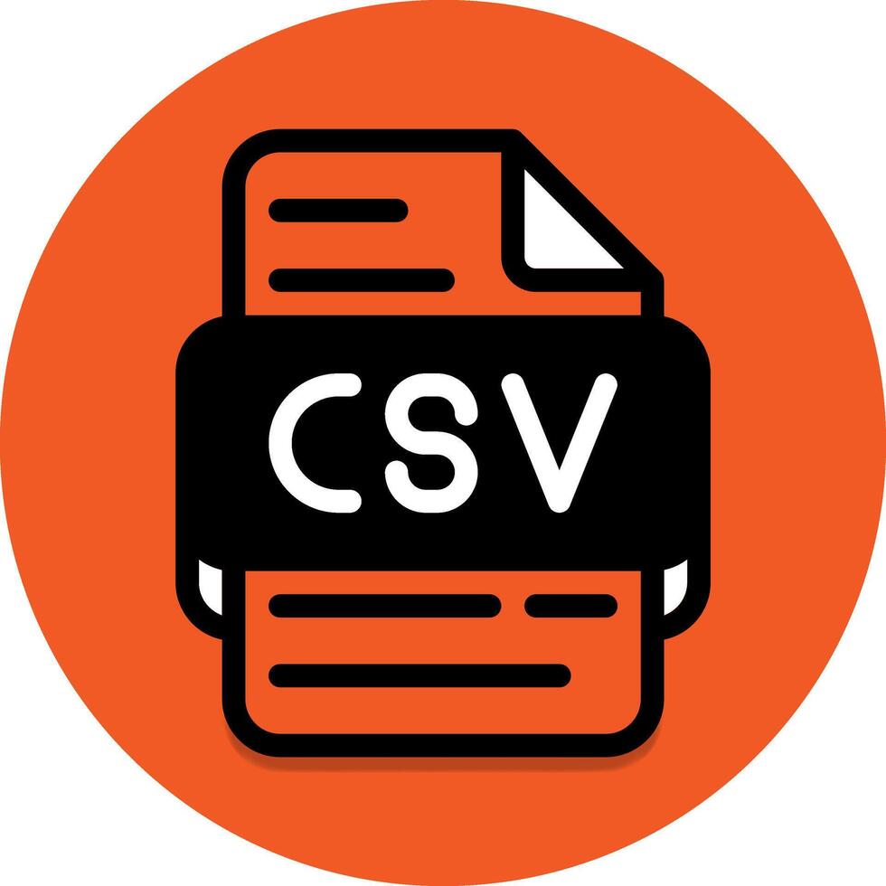 Csv document file type icon. files and extension format icons. with an ...
