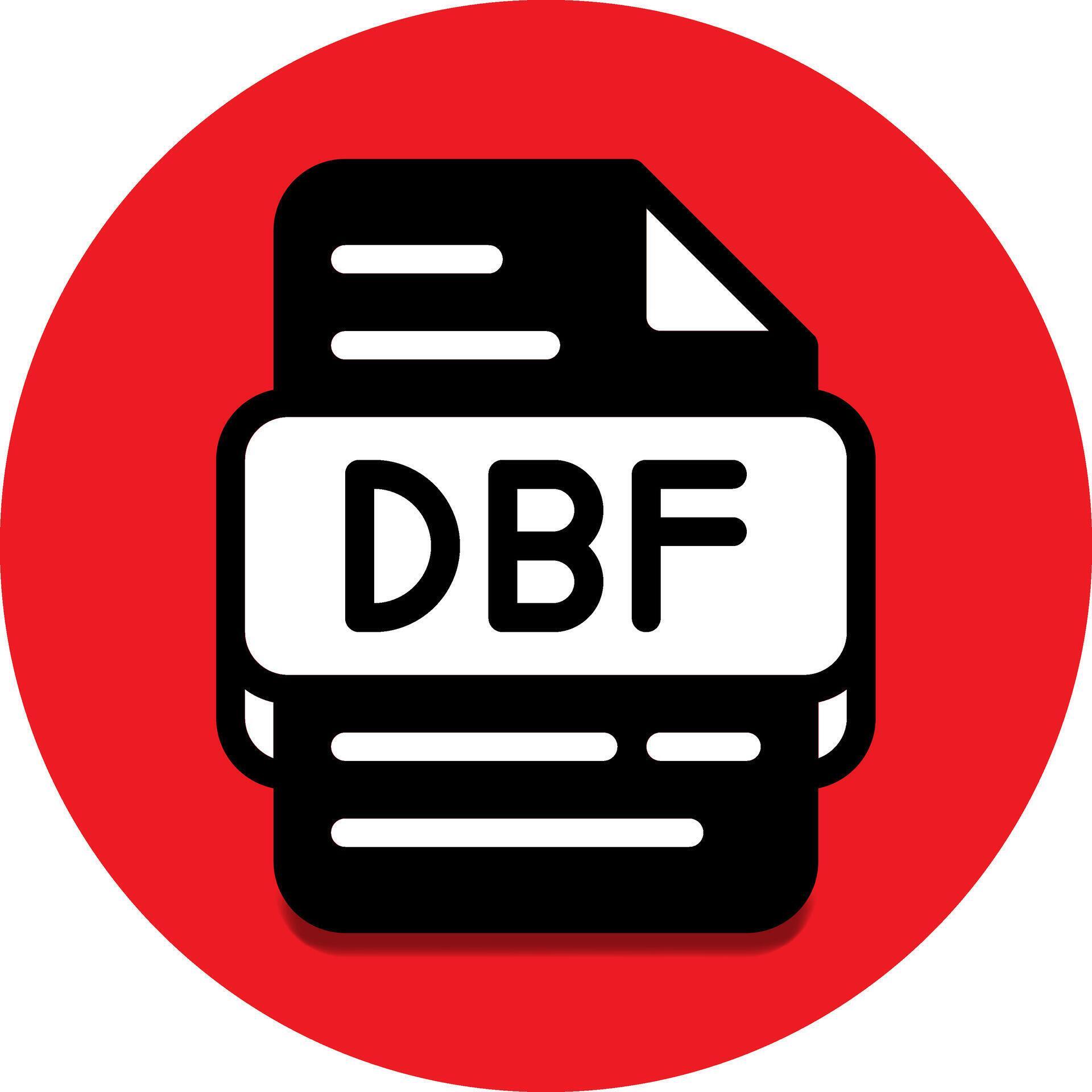 Dbf File Type Database Icon Document Files And Format Extension Symbol Icons With A Solid