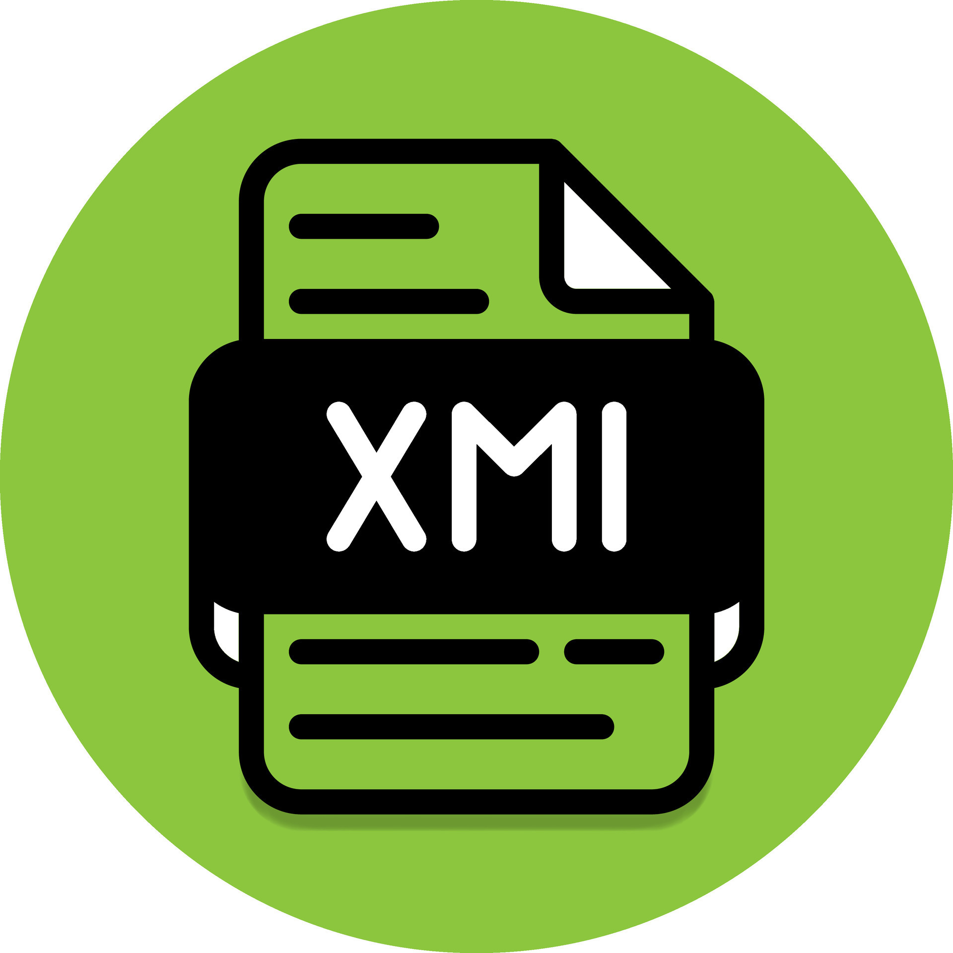 Xml File Type Icon Document Or Files Data Extension Format With Black