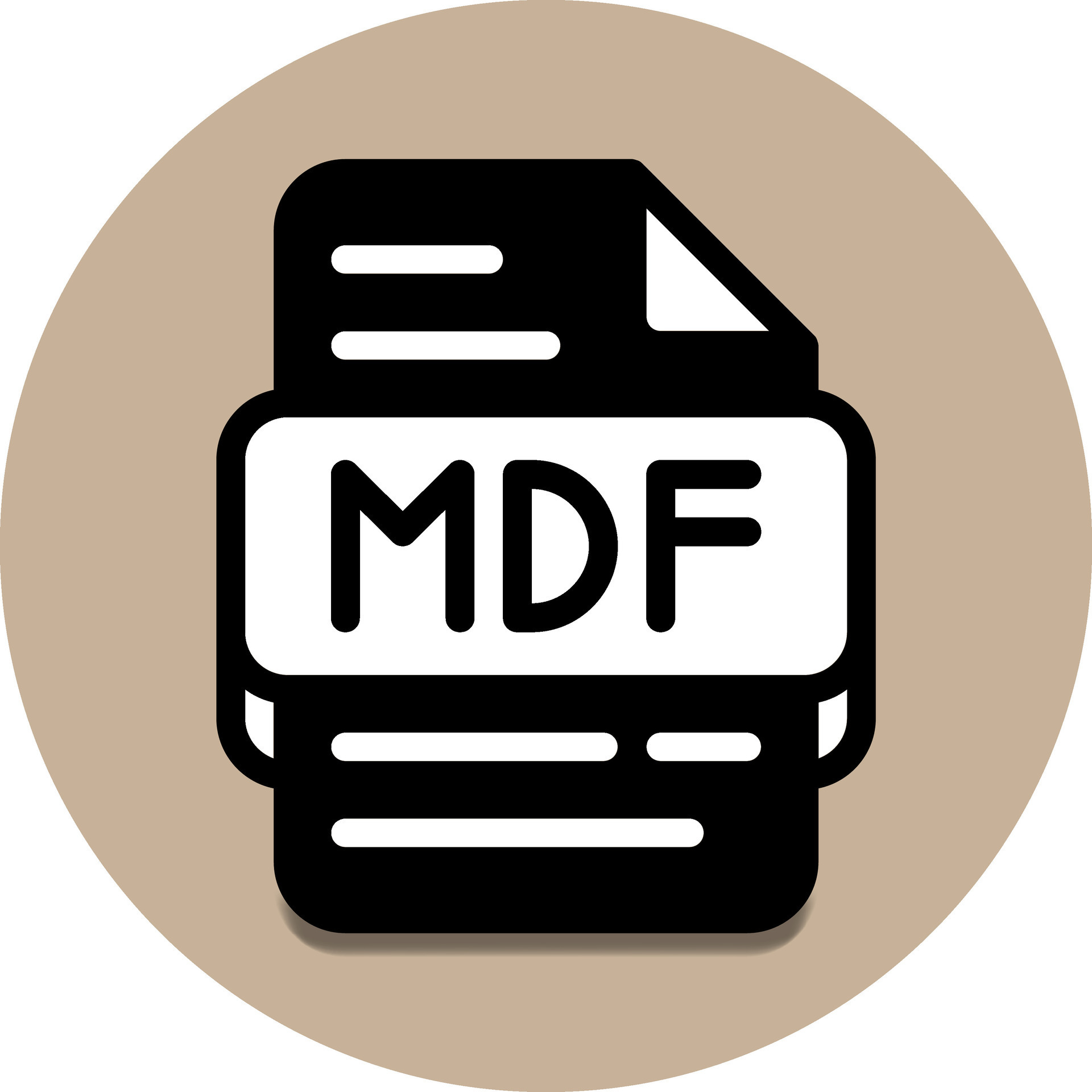 Mdf File Type Database Icon Document Files And Format Extension Symbol
