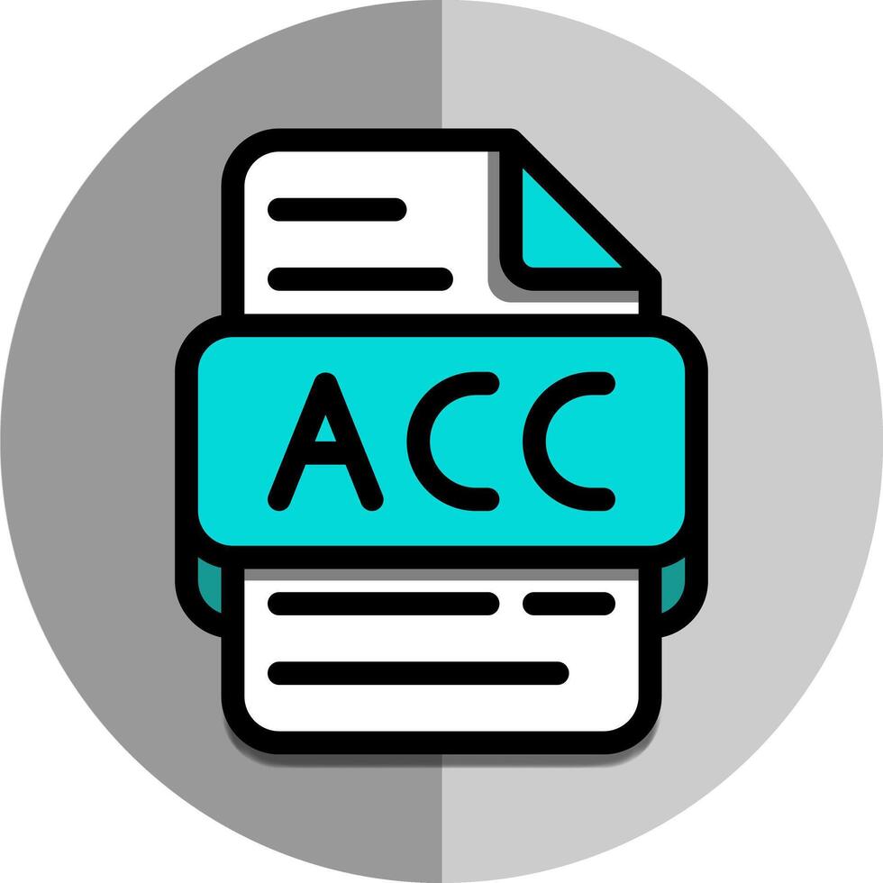 Acc file data icons. document files programming format symbol icon. with a flat graphic design ...