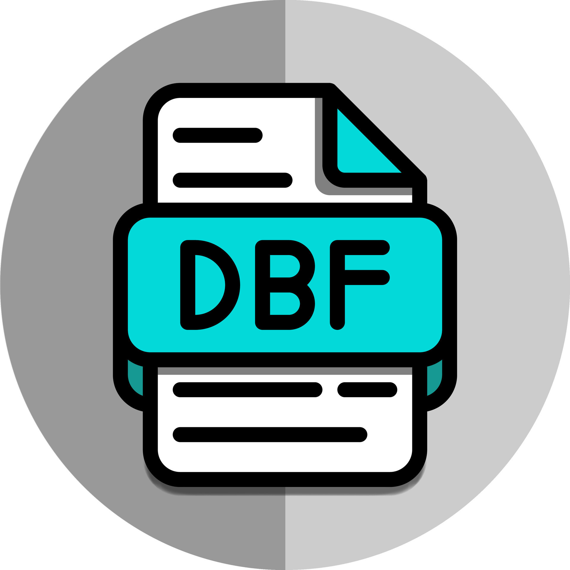 Dbf File Type Icons Format Files Extension Symbol Icon With Flat