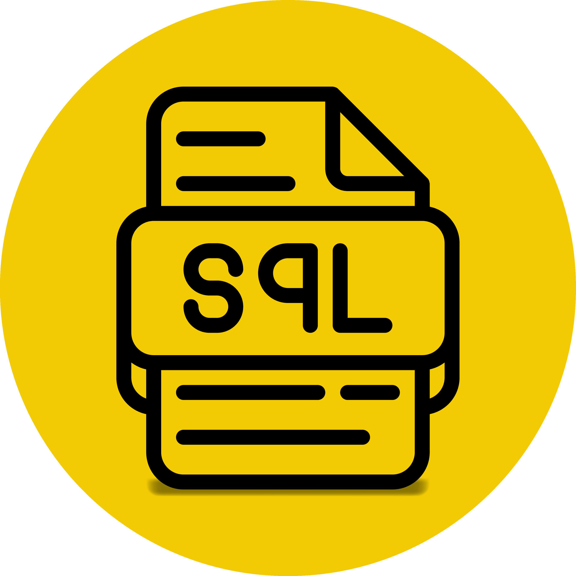 Sql file type icon. files and document format extension. with an ...
