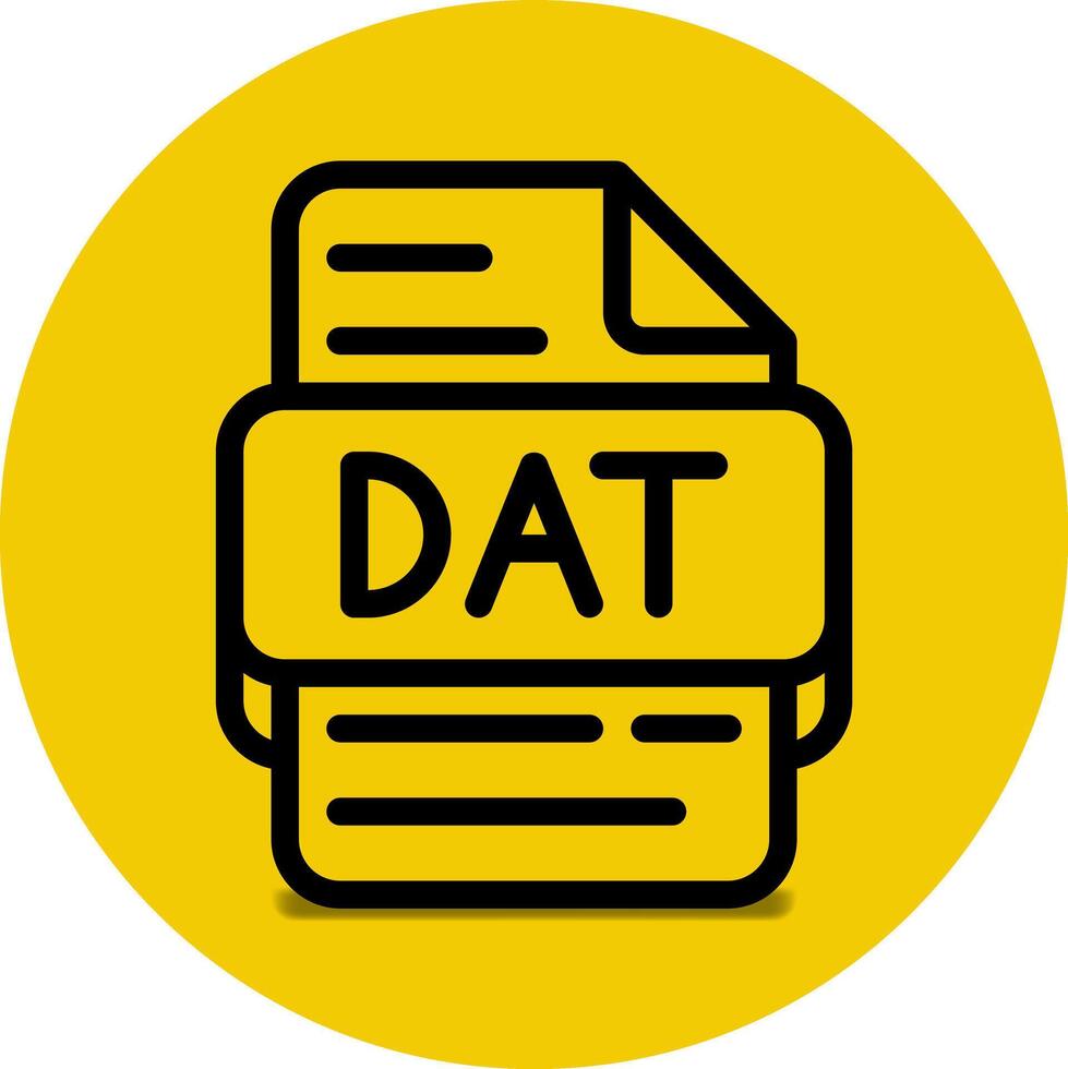 Dat File Type Icon Files And Document Format Extension With An