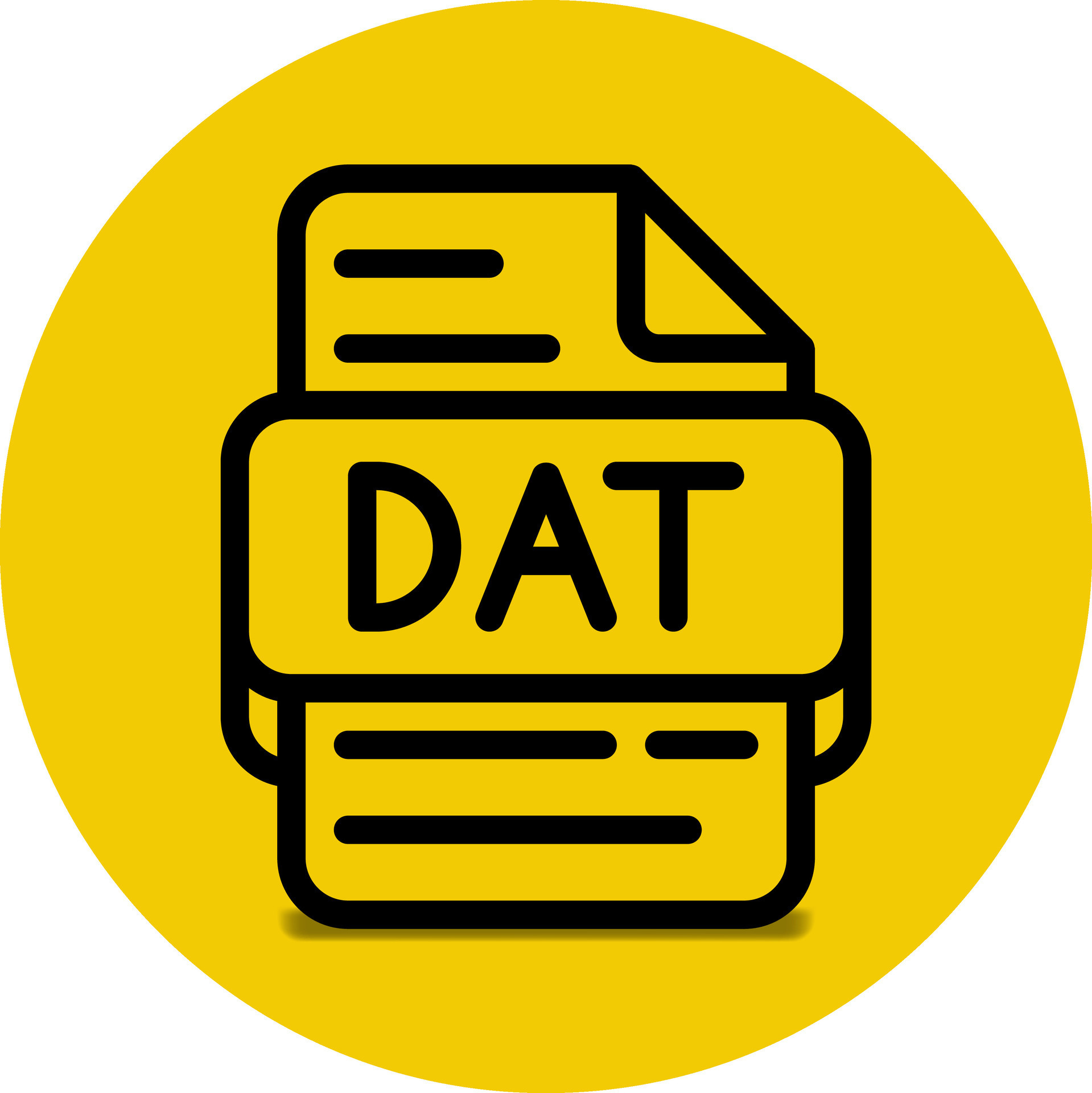 Dat File Type Icon Files And Document Format Extension With An