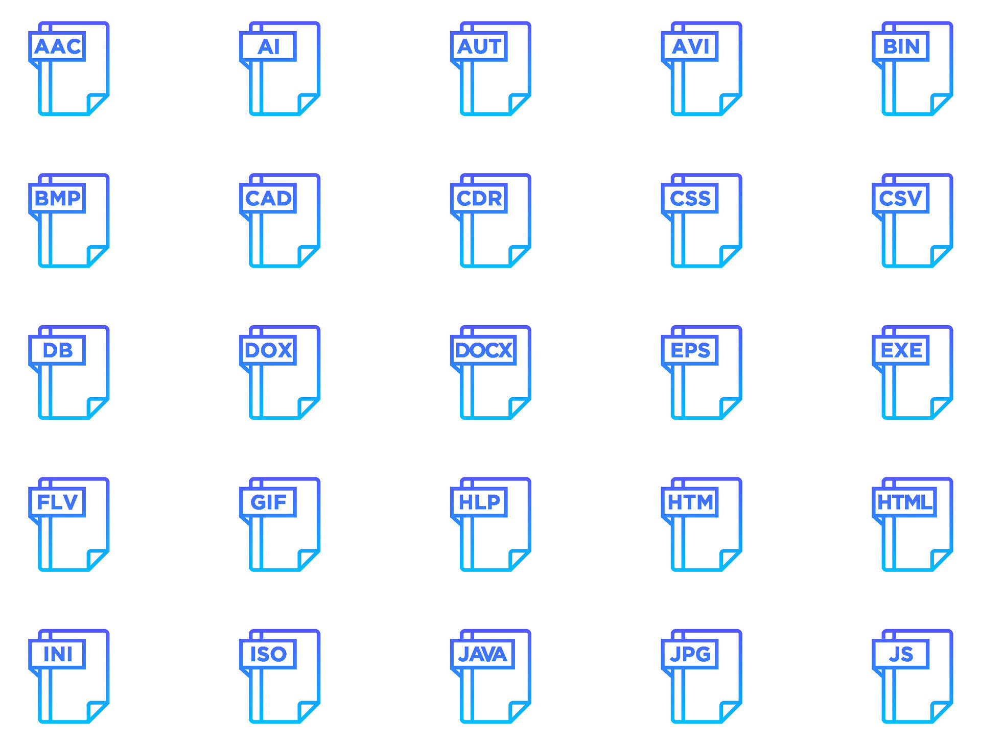 File Formats Line Gradient Icon pictogram symbol visual illustration ...