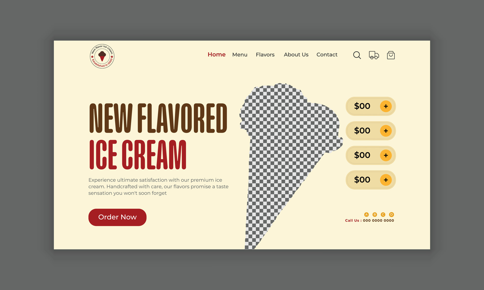 Ice cream website landing page, ice cream website home page, ice cream website header banner ...