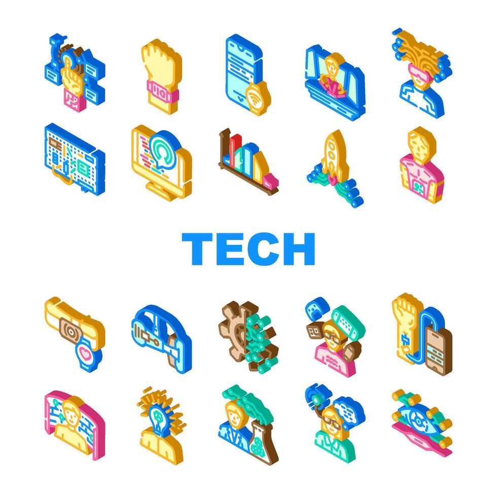 tech enthusiast reality virtual icons set 44795839 Vector Art at Vecteezy