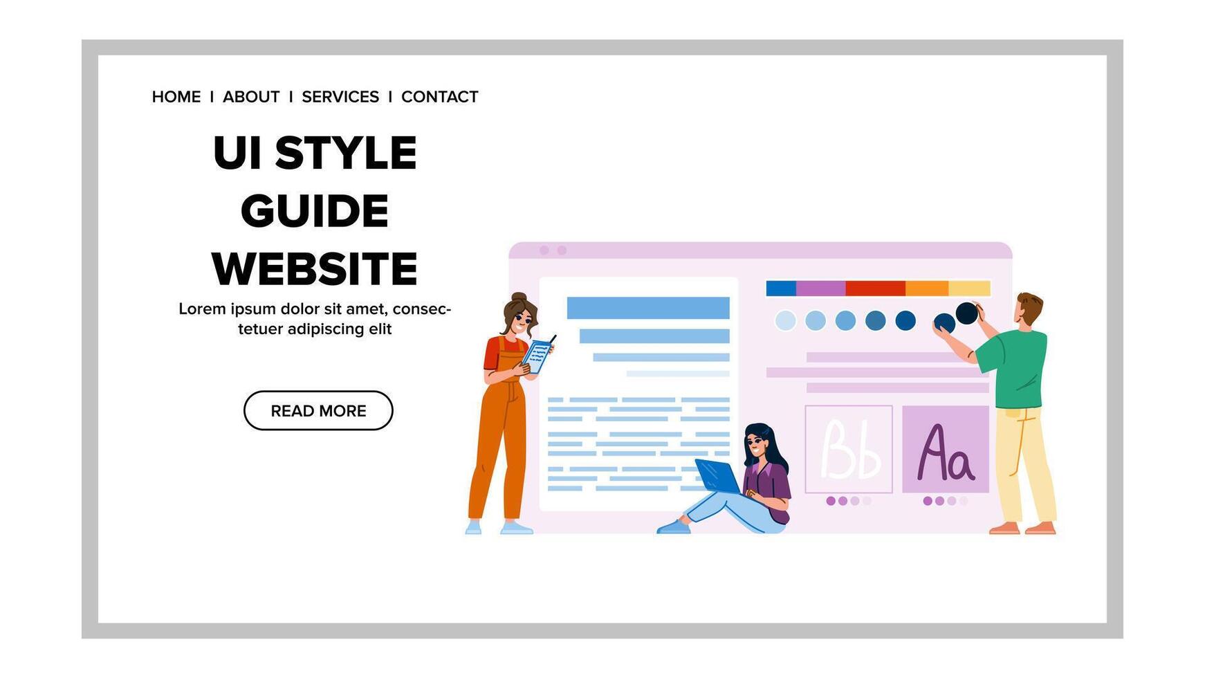 navigation ui style guide website 44796051 Vector Art at Vecteezy