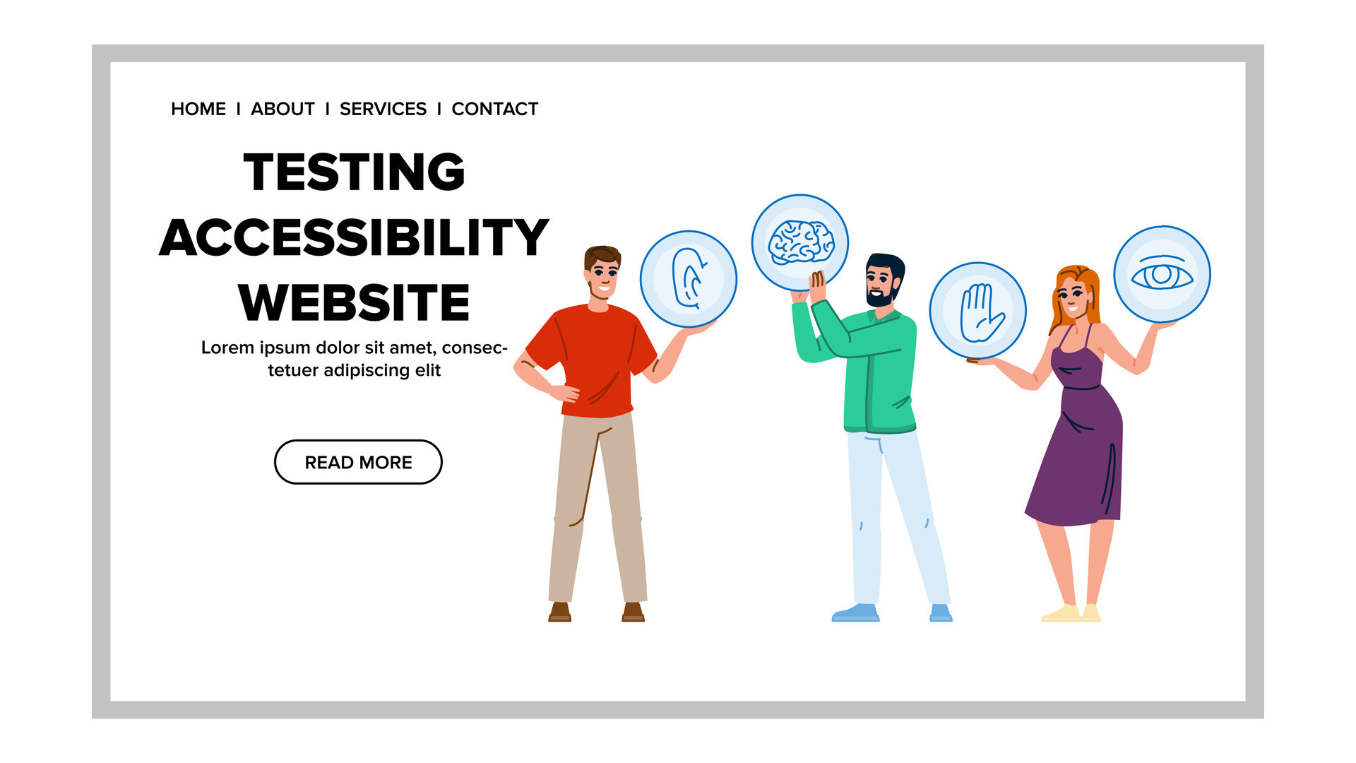 screenreader testing accesibility website 44796155 Vector Art at Vecteezy