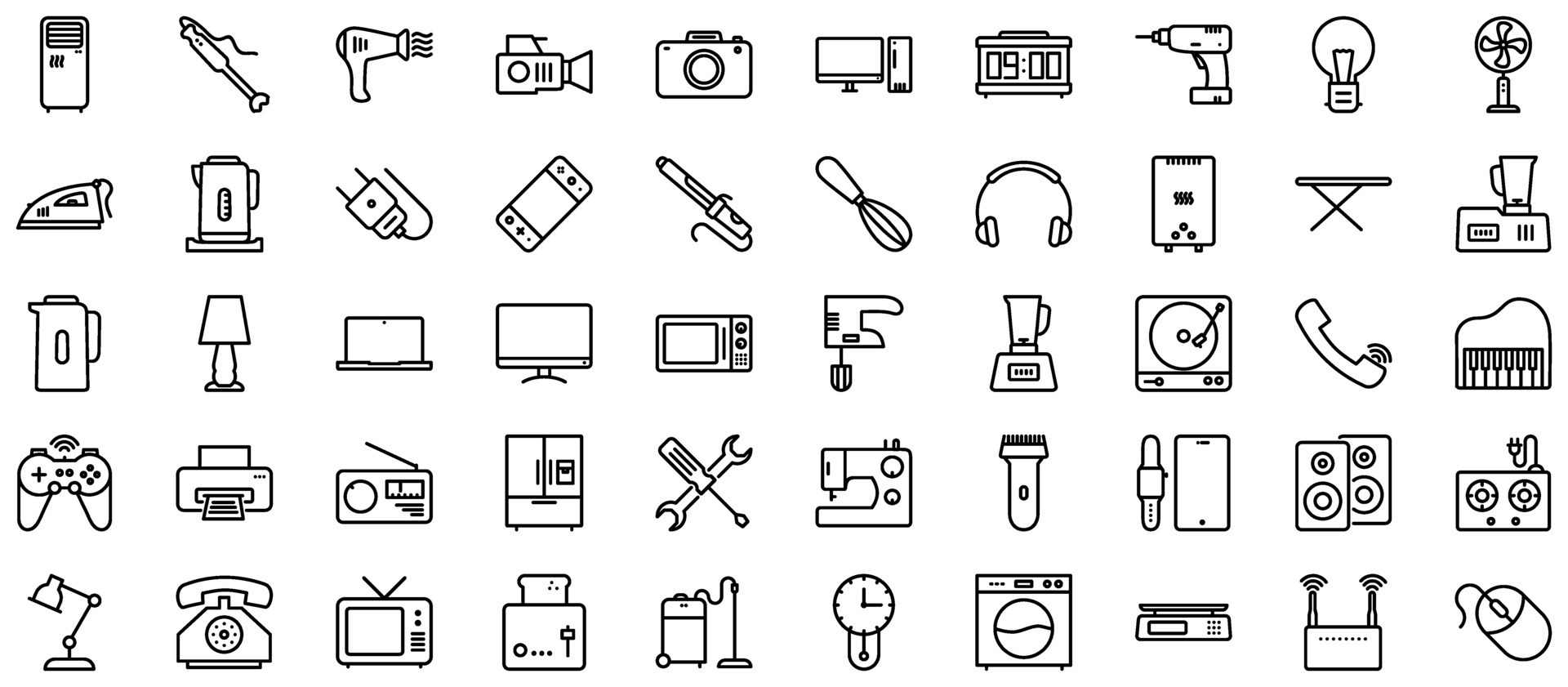 Electronics Line Icon Pictogram Symbol Visual Illustration Set 44796330