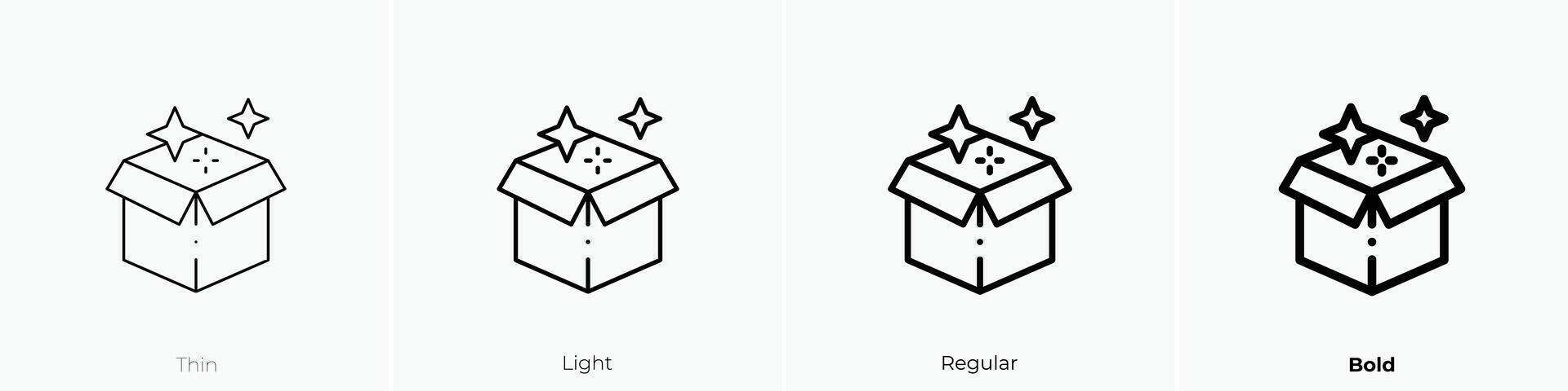 magic box icon. Thin, Light, Regular And Bold style design isolated on ...