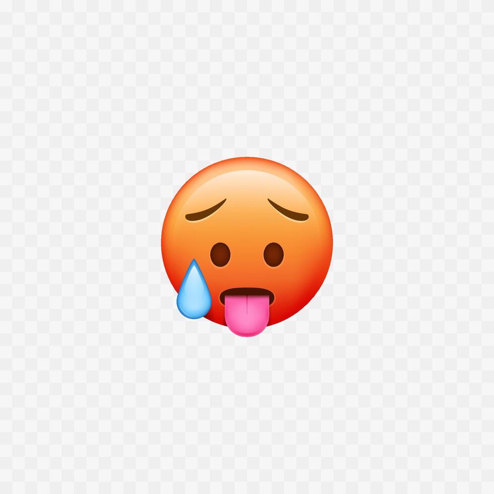 Caliente Emojis Rojo Cara Transpiración Aislado 44802237 Vector En