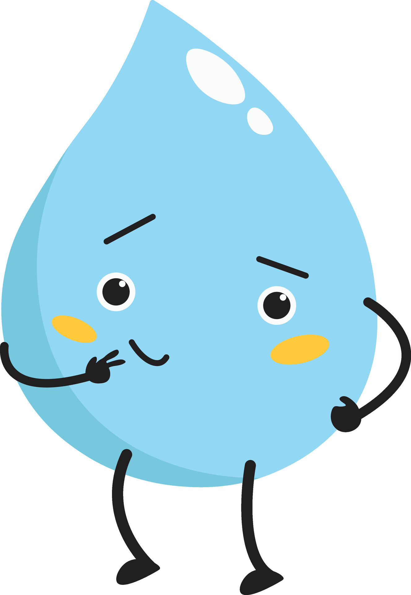 Illustration Of Cute Cartoon Water Drop Character Isolated On White Background 44802711 Vector