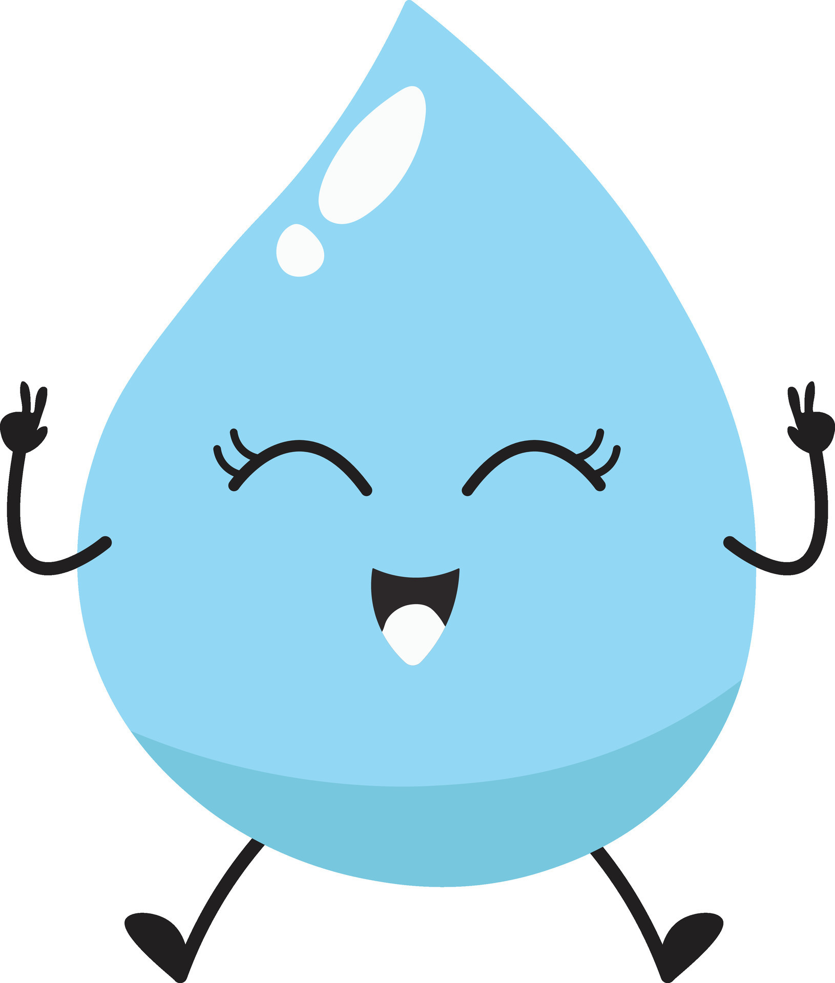 Illustration Of Cute Cartoon Water Drop Character Isolated On White