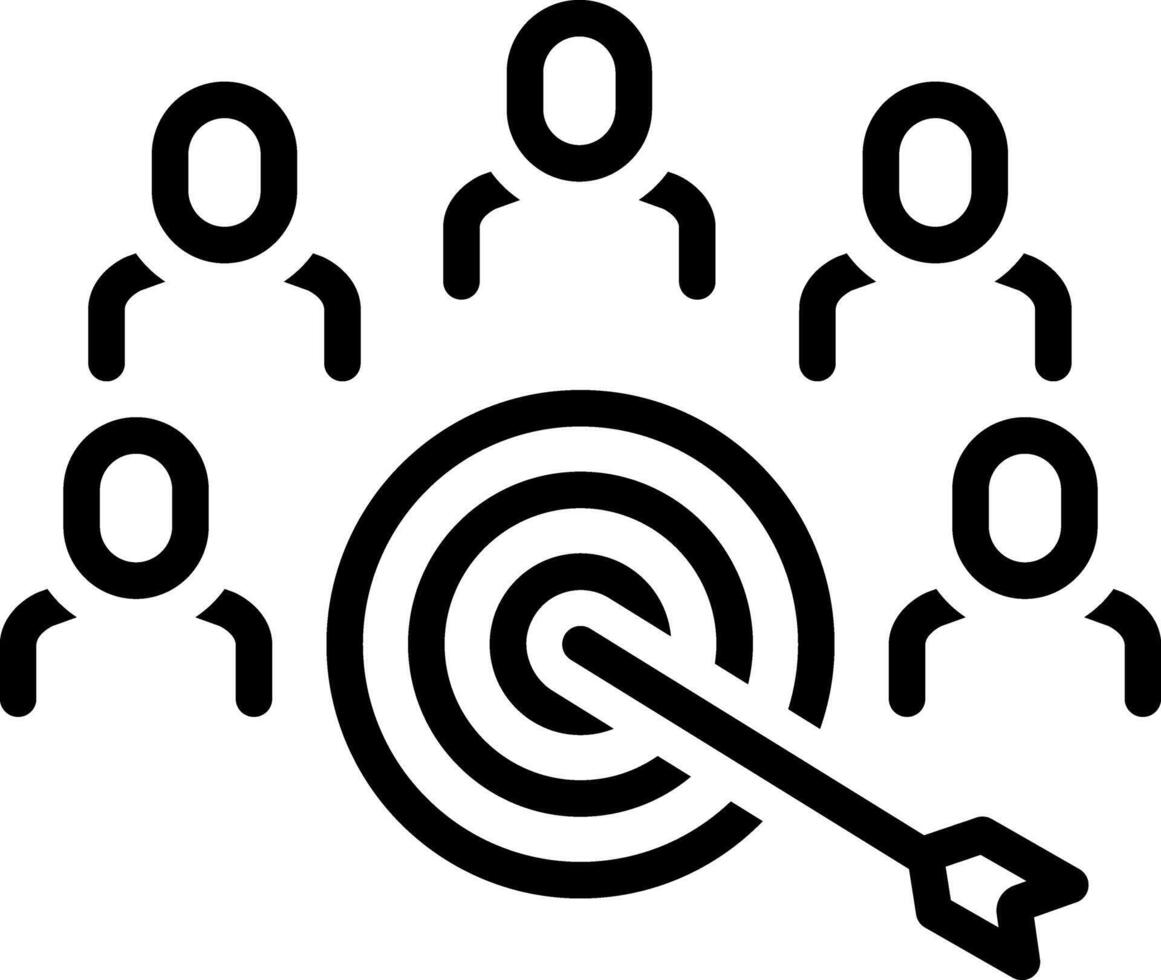 Black line icon for target audience 44804094 Vector Art at Vecteezy