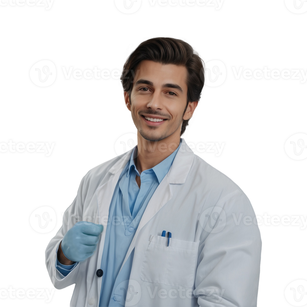 A Smiling Doctor Wearing A Blue Glove On His Hand Smiles Doctor Without Background Does Not