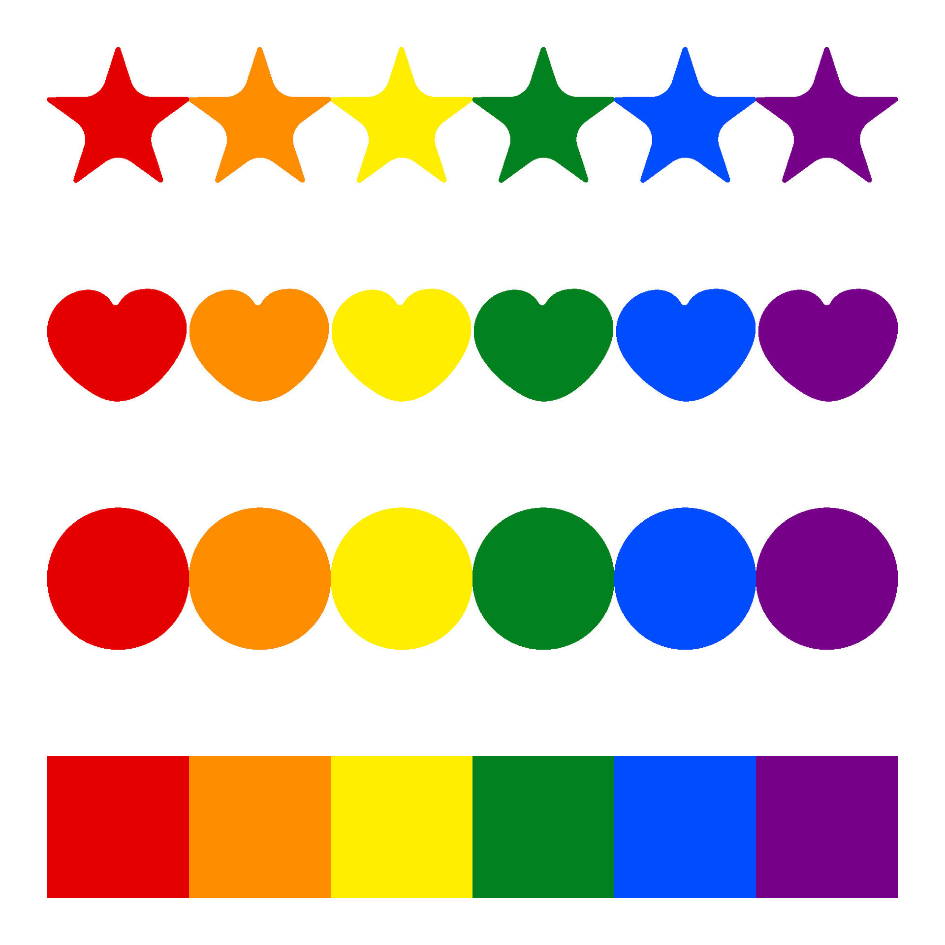 un serie de vistoso formas pulcramente organizado en filas el parte ...