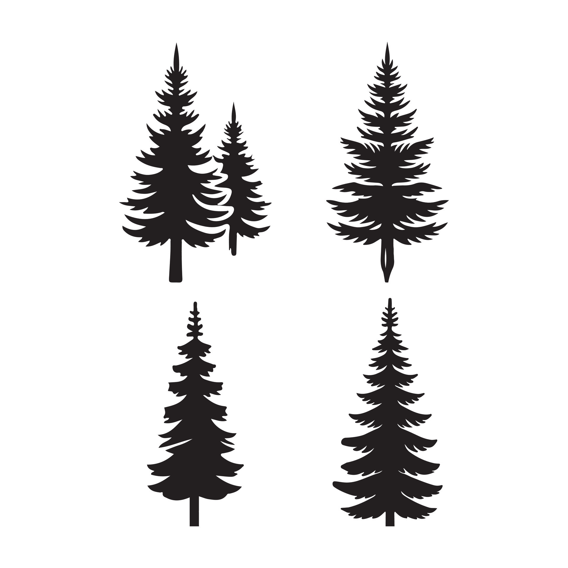 Pine tree silhouette illustration. 44807034 Vector Art at Vecteezy