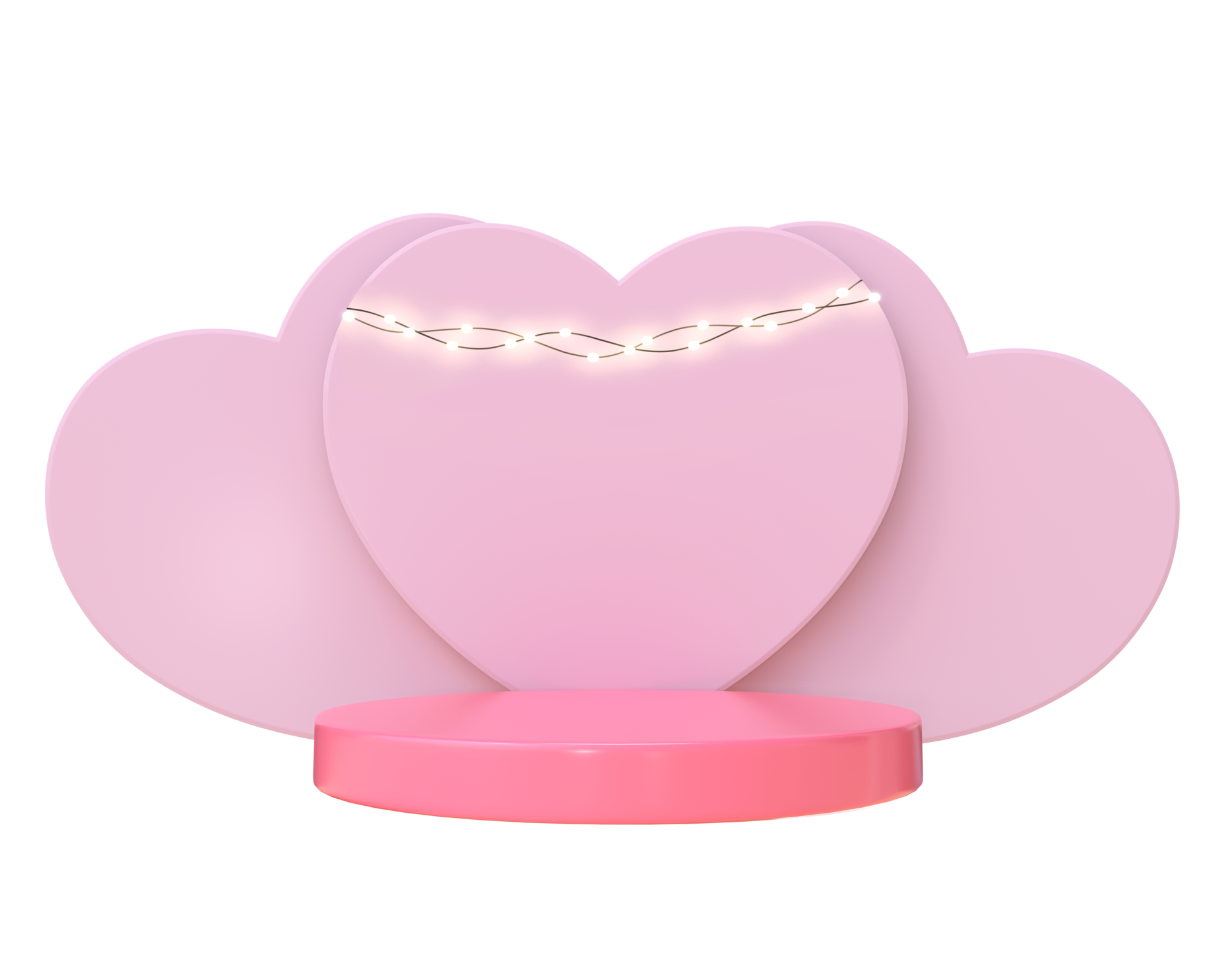 3d rendering pink podium with hearts shaped background for product ... 3d rendering pink podium with hearts shaped background for product ...